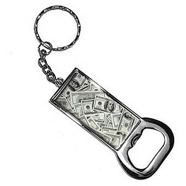 Hundred Dollar Bills Money Currency Keychain Key Chain Ring Bottle ...