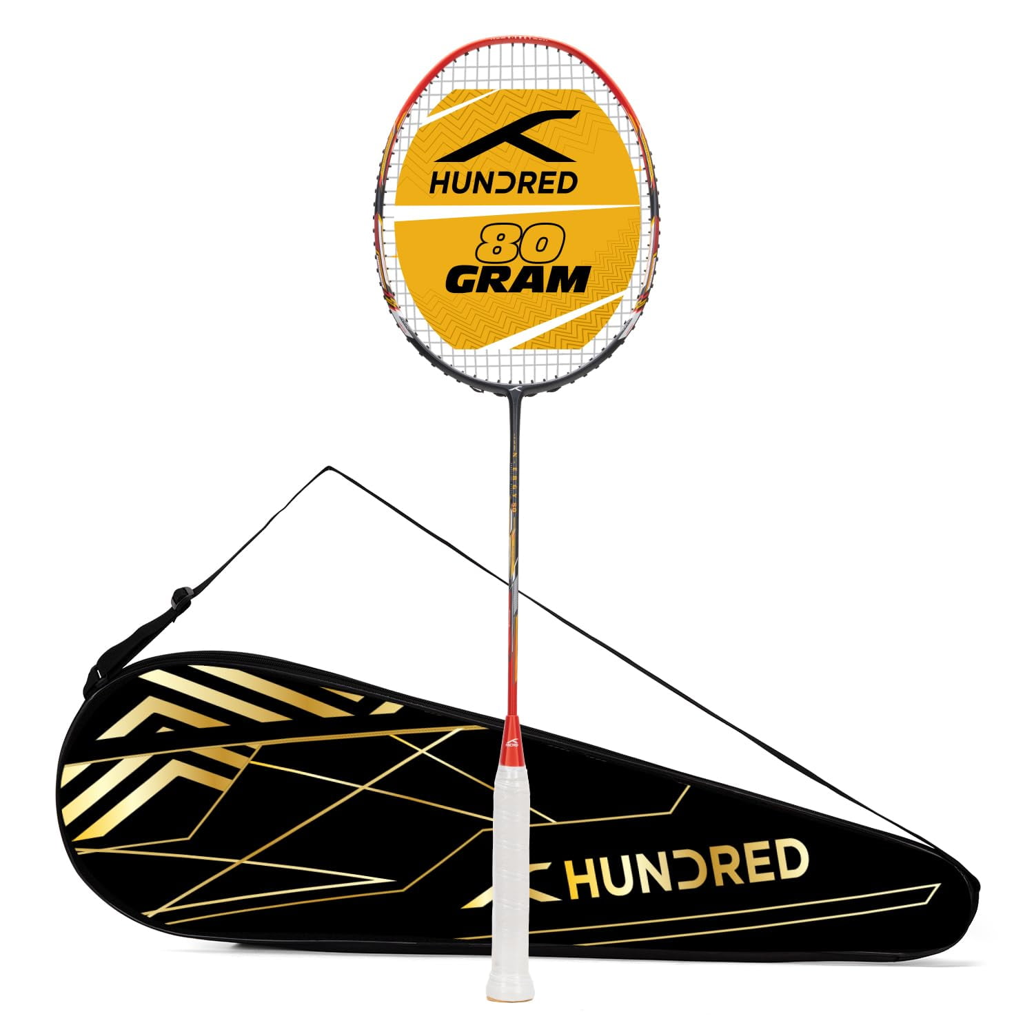 Hundred N-ergy 80 Carbon Fibre Strung Badminton Racket With Full Racket ...