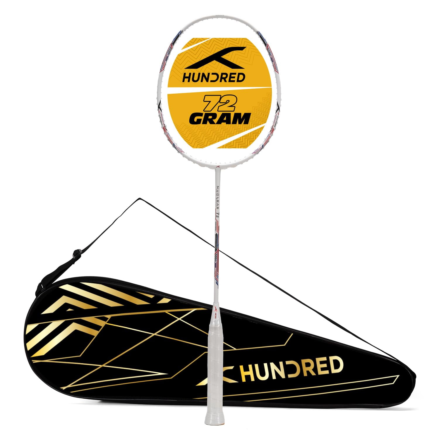 Hundred Nuclear 72 Carbon Fibre Unstrung Badminton Racket With Full ...