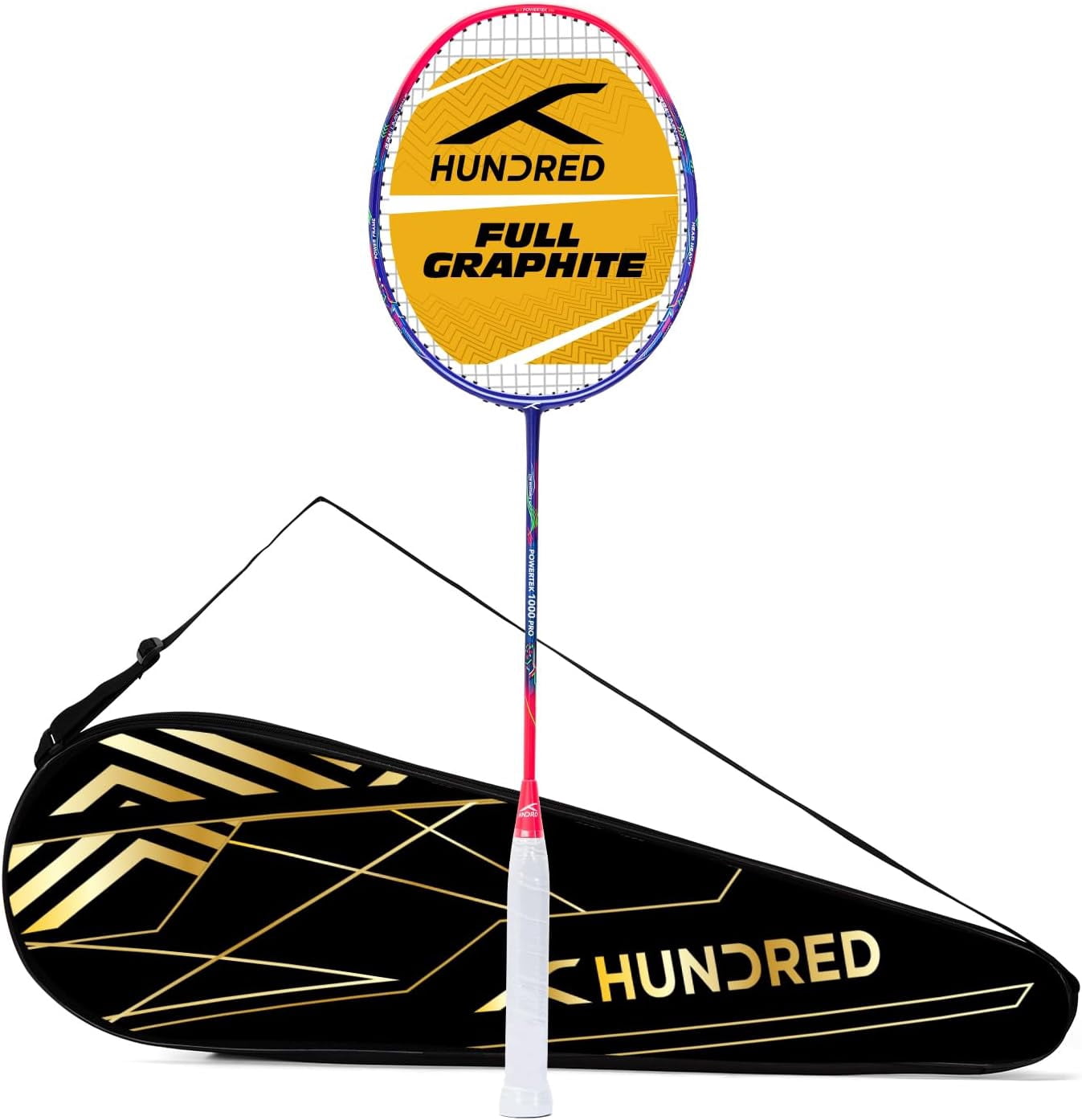 HUNDRED Powertek 1000 PRO Graphite Strung Badminton Racquet with Full ...