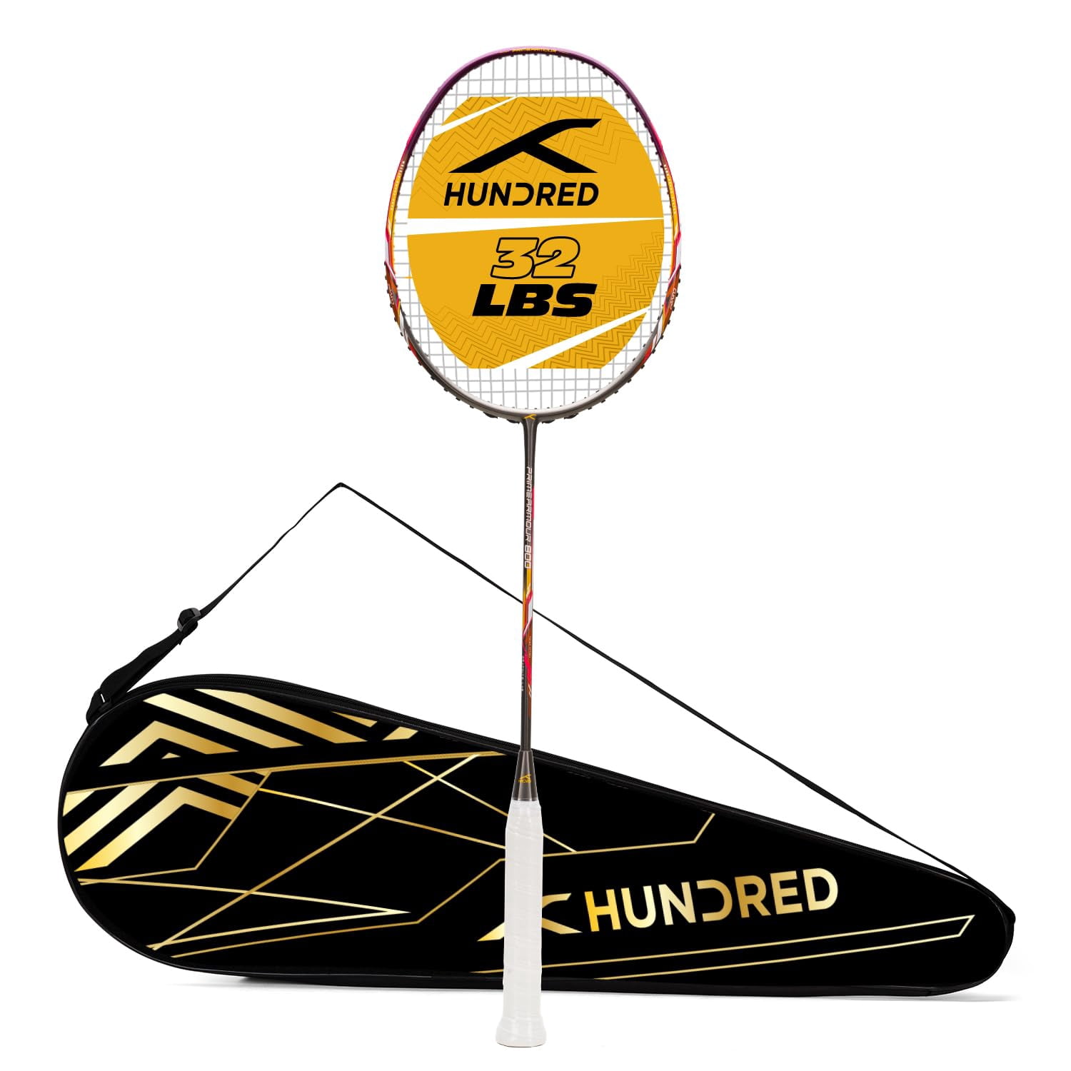 Hundred Primearmour 800 Carbon Fibre Strung Badminton Racket With Full ...