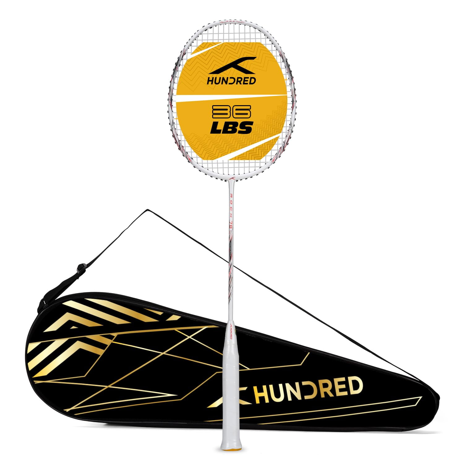 Hundred Rock 78 Strung Super Strong 36 Lbs Max Tension Badminton Racket ...