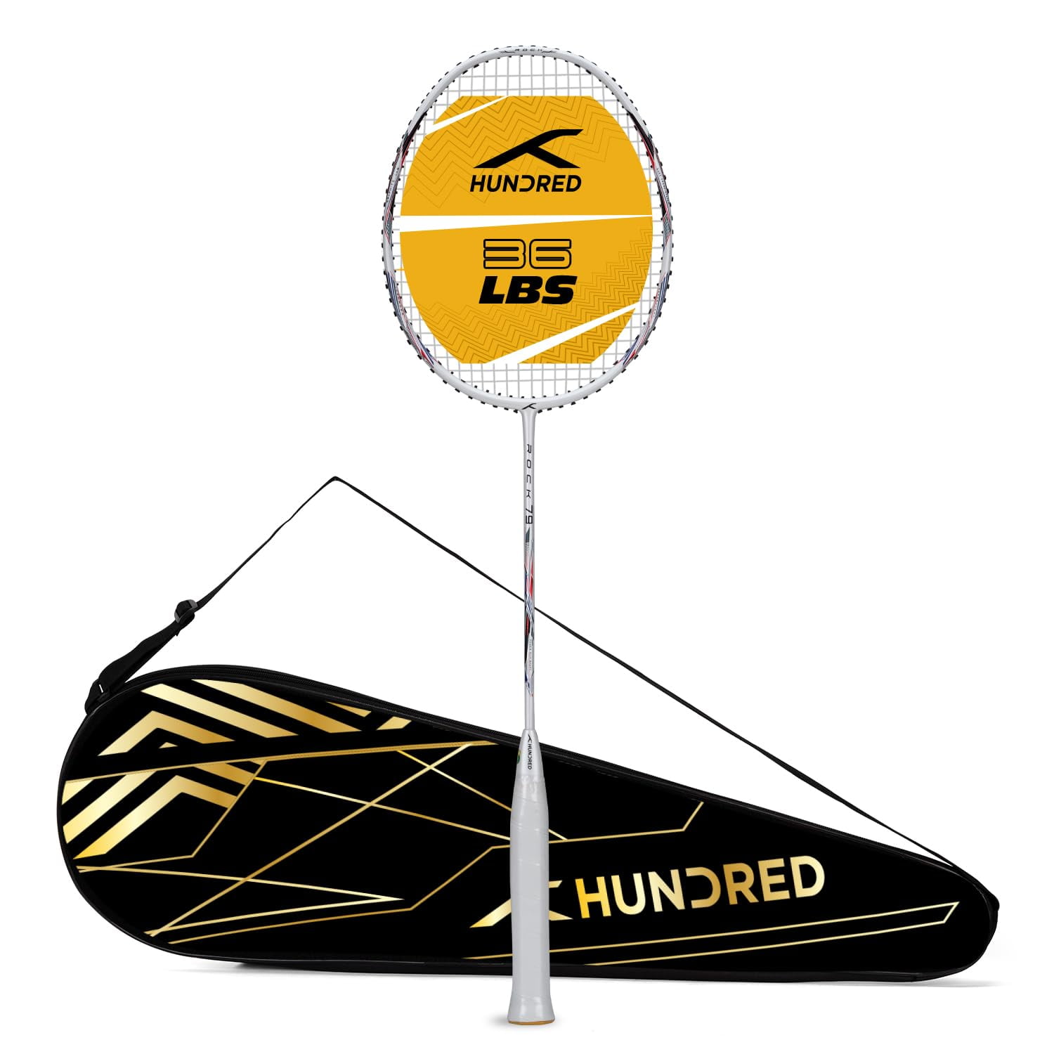Hundred Rock 79 Super Strong 36 Lbs Max Tension Badminton Racket With ...