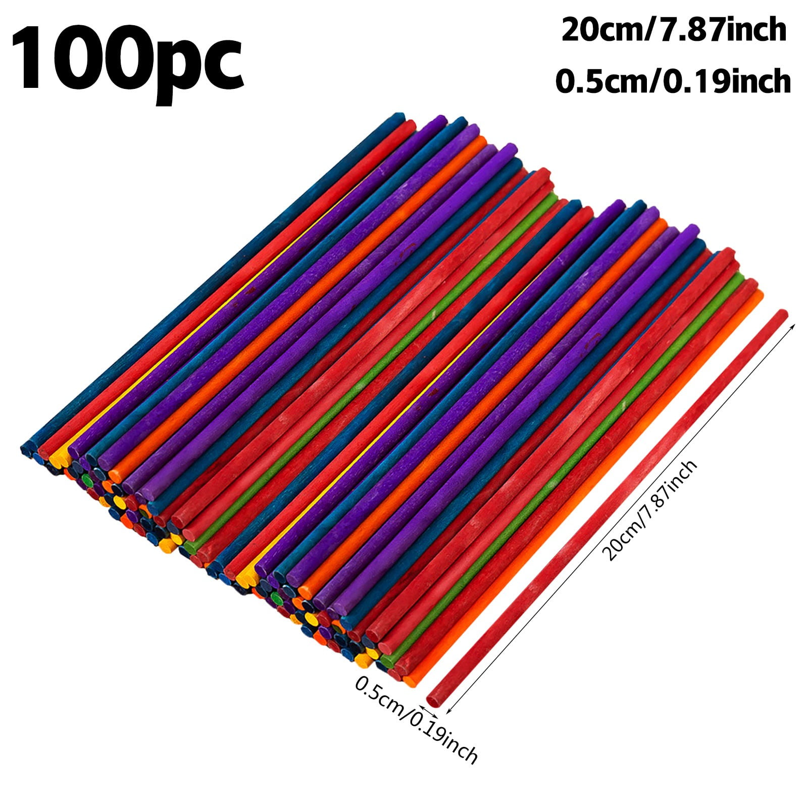 Hunei 50PC~100PC~ Pieces Wooden Dowel Rod- Round Craft Sticks,Wood ...