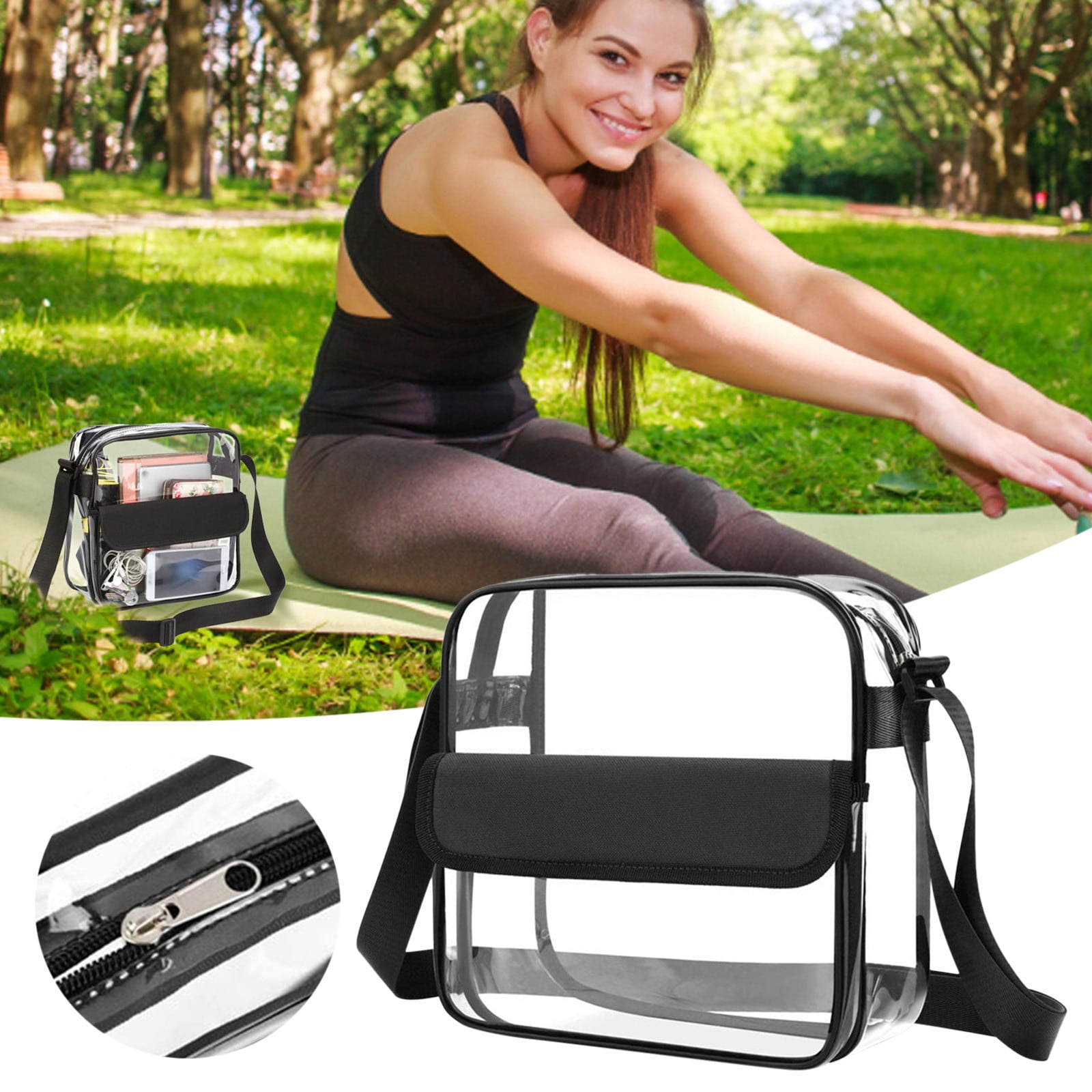 Hunei Home Textile Storage Clear Crossbody Purse Bag Clear Bag Stadium ...