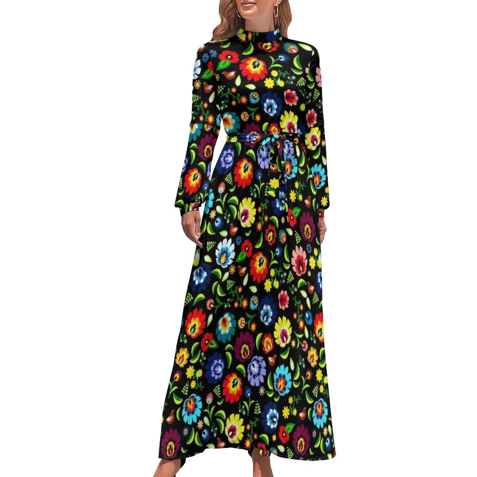 Hungarian Folk Pattern Long Dress women dress women's summer dresses ...