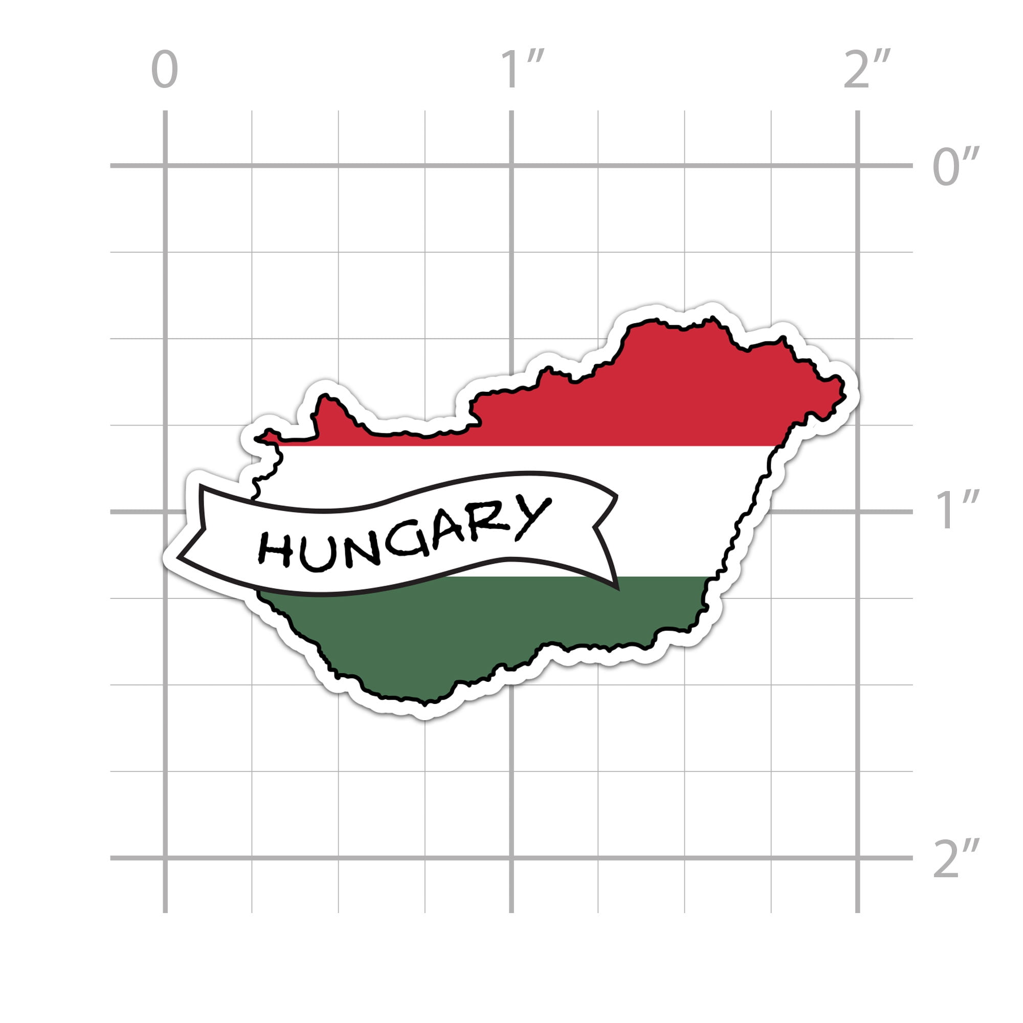Hungarian Shaped Hungary Flag Sticker for water bottle phone tumbler hard hatribbon country ...