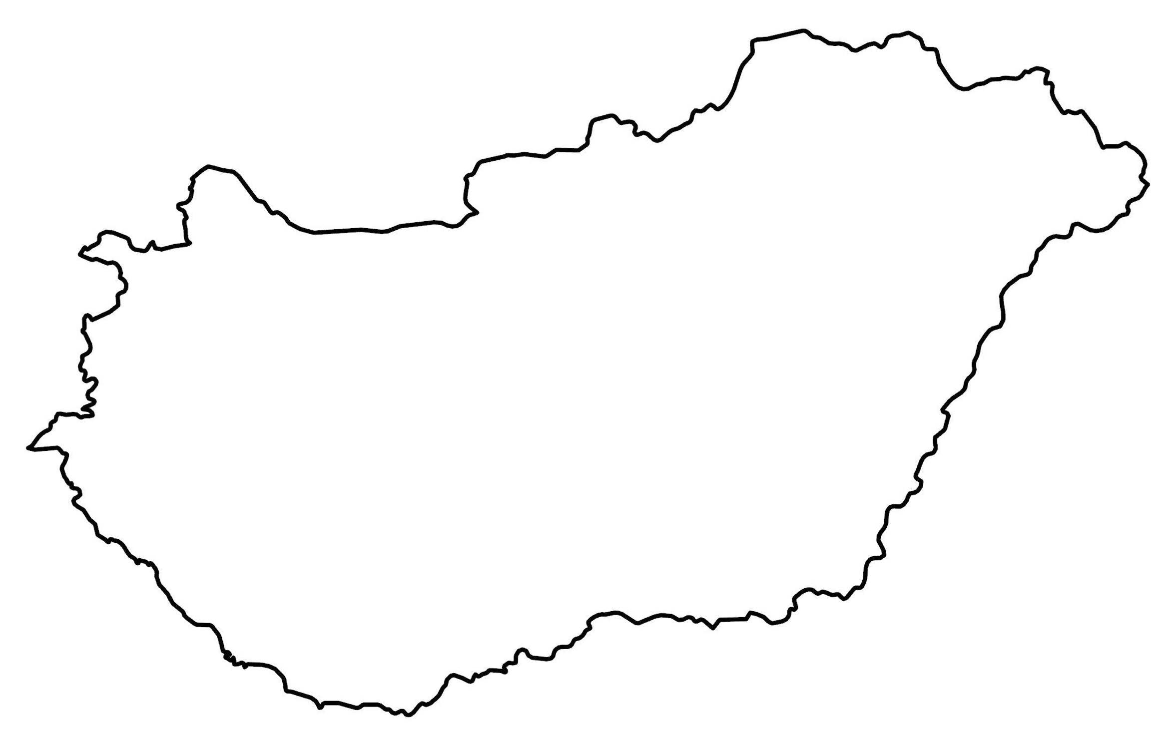 Hungary Blank Outline Map GLOSSY POSTER PICTURE PHOTO PRINT BANNER ...
