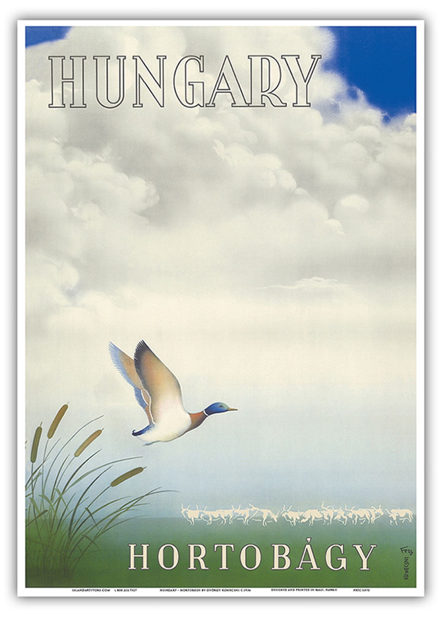 Hungary - Hortobágy National Park - Vintage Travel Poster by György ...