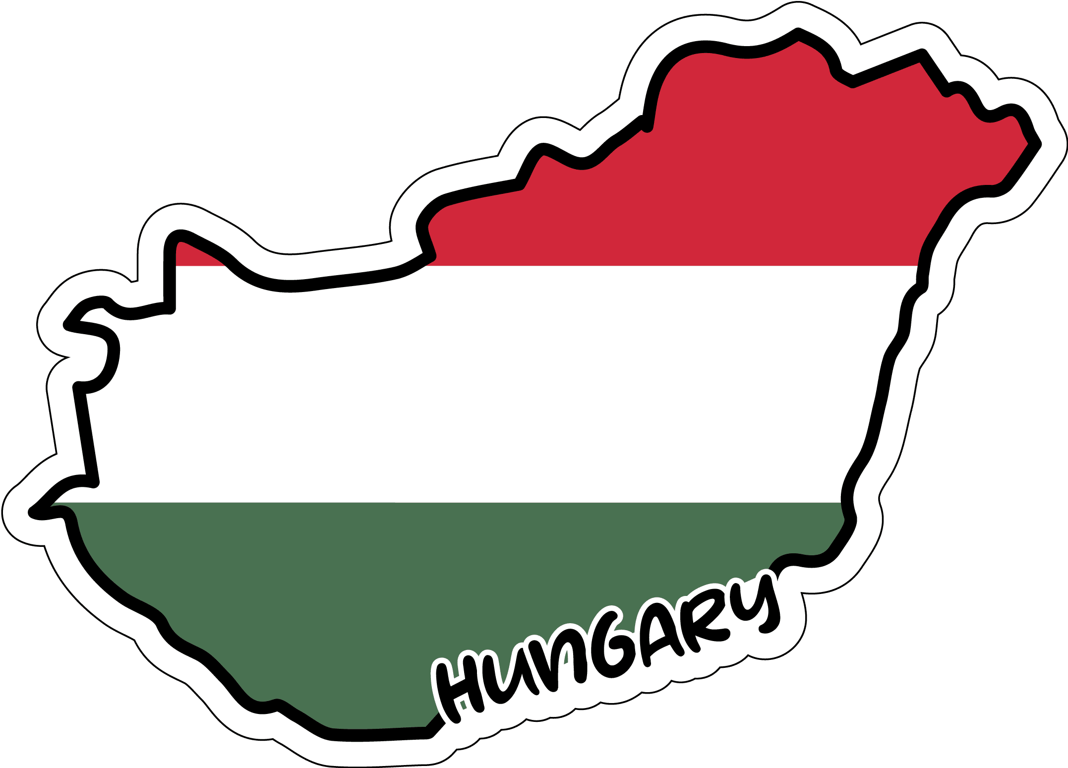 Hungary Map Flag Sticker Decal / MagyarorszÃ¡g / Budapest / Hungarian 4 ...