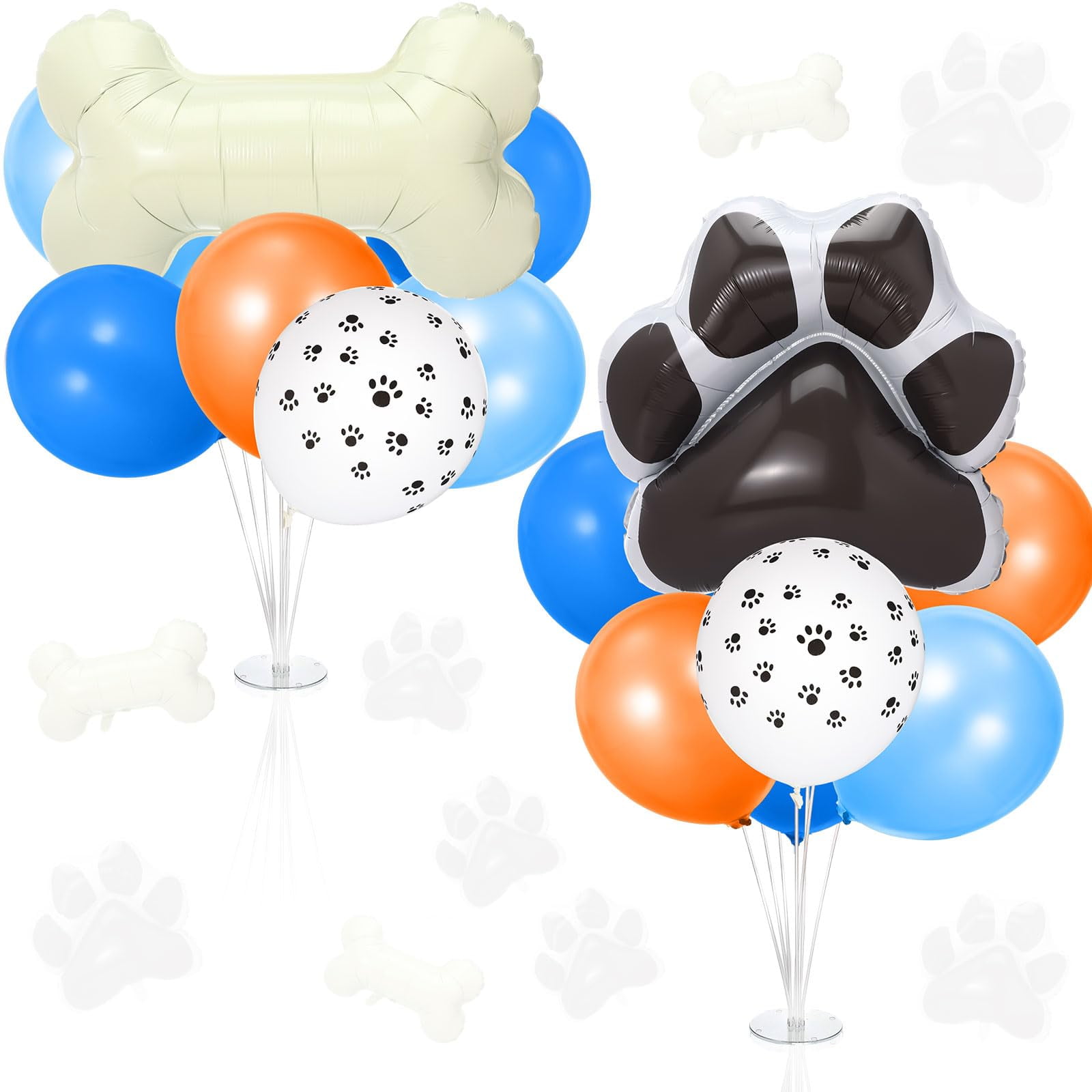 Hungdao 2 Sets Dog Party Table ZLK1 Centerpiece Birthday Decorations Balloon Stand Kit with Paw ...