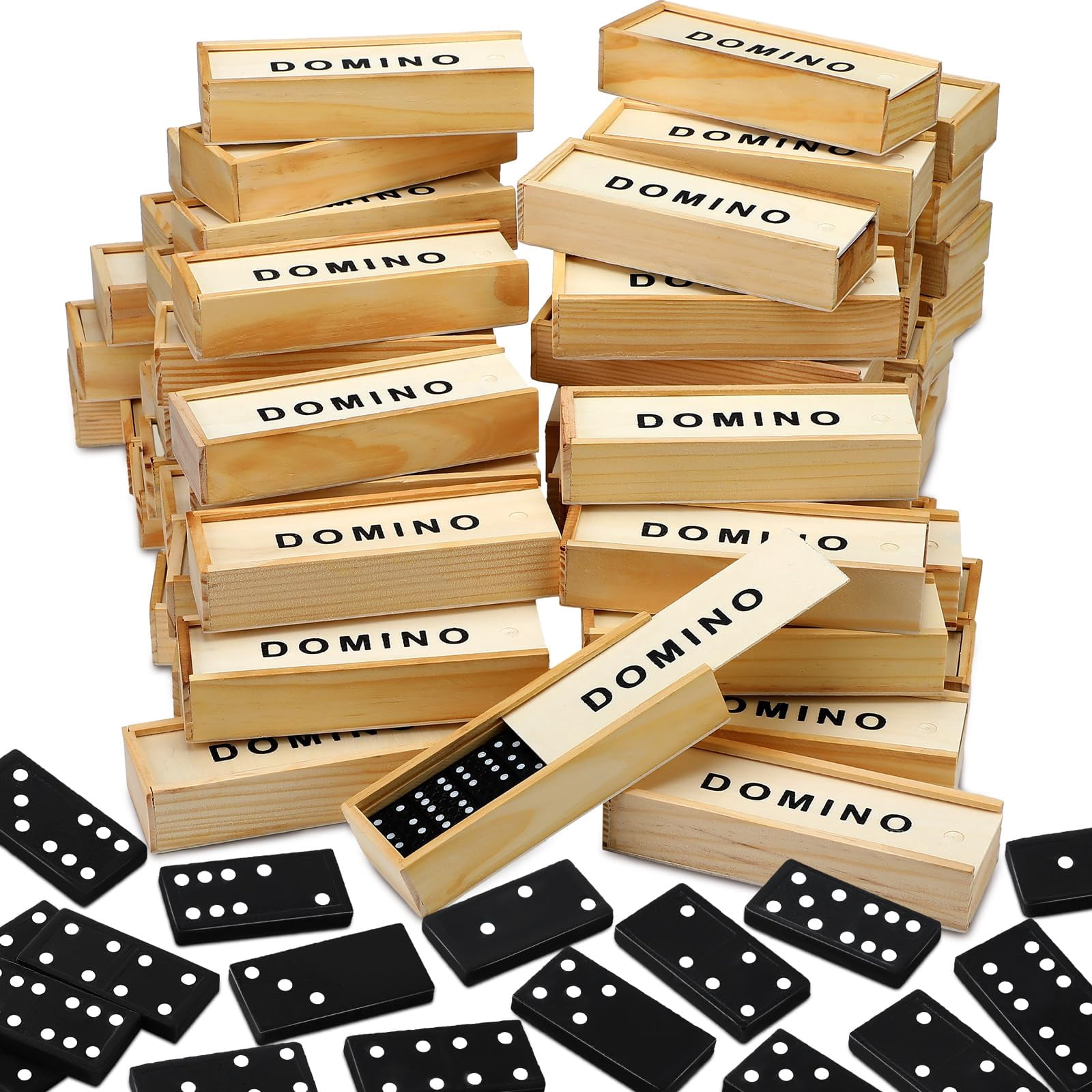 Hungdao 24 Pack Mini Dominoes Set for Adults Bulk Double 6 Dominoes ...