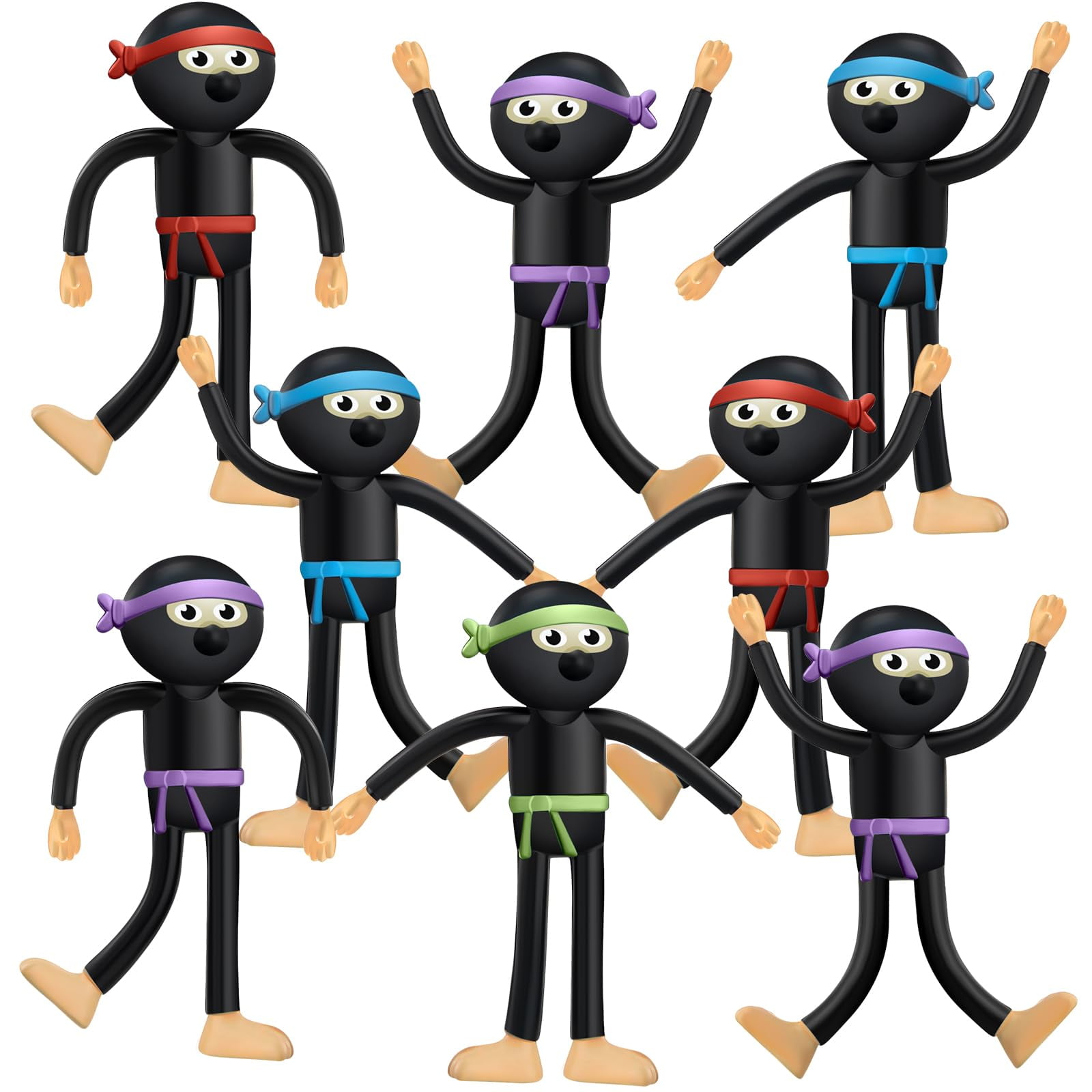 Hungdao 24 Pcs Bendable Ninja Toys for Boys and Girls, Bendable Ninja ...
