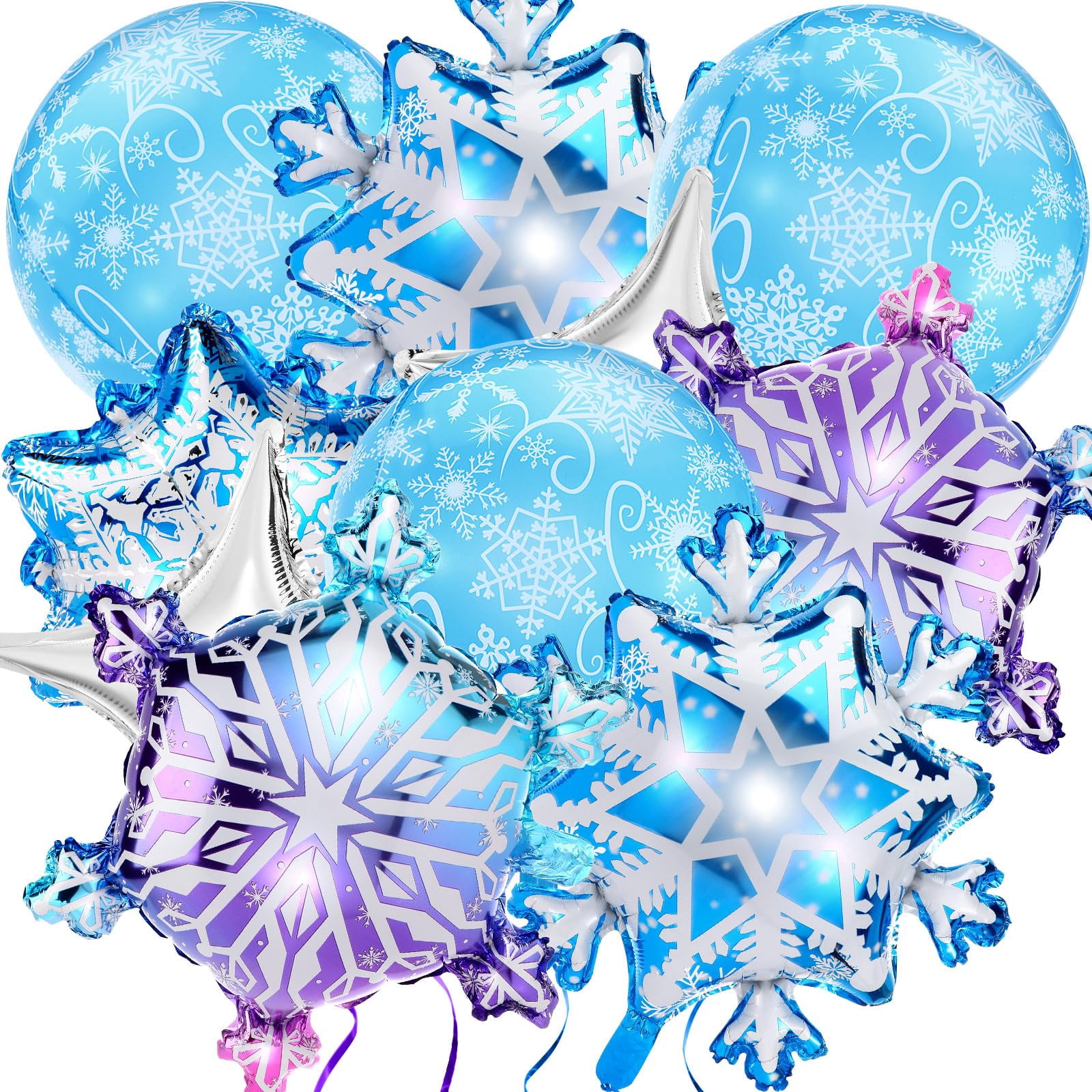 Hungdao 30 Pcs Frozen Snowflake Balloons Frozen Birthday Decoration ...