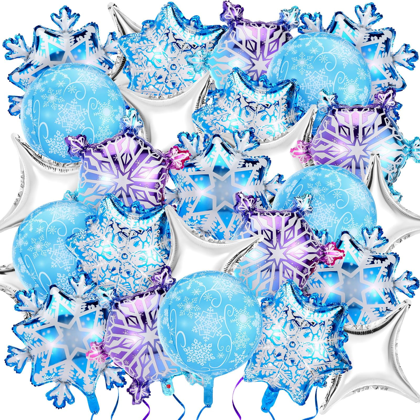 Hungdao 30 Pcs Winter Snowflake Balloons Birthday Party Decoration ...