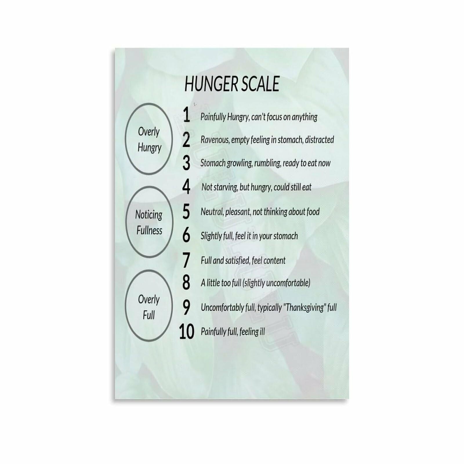 Hunger And Fullness Scale Poster (4) Canvas Painting Posters And Prints ...