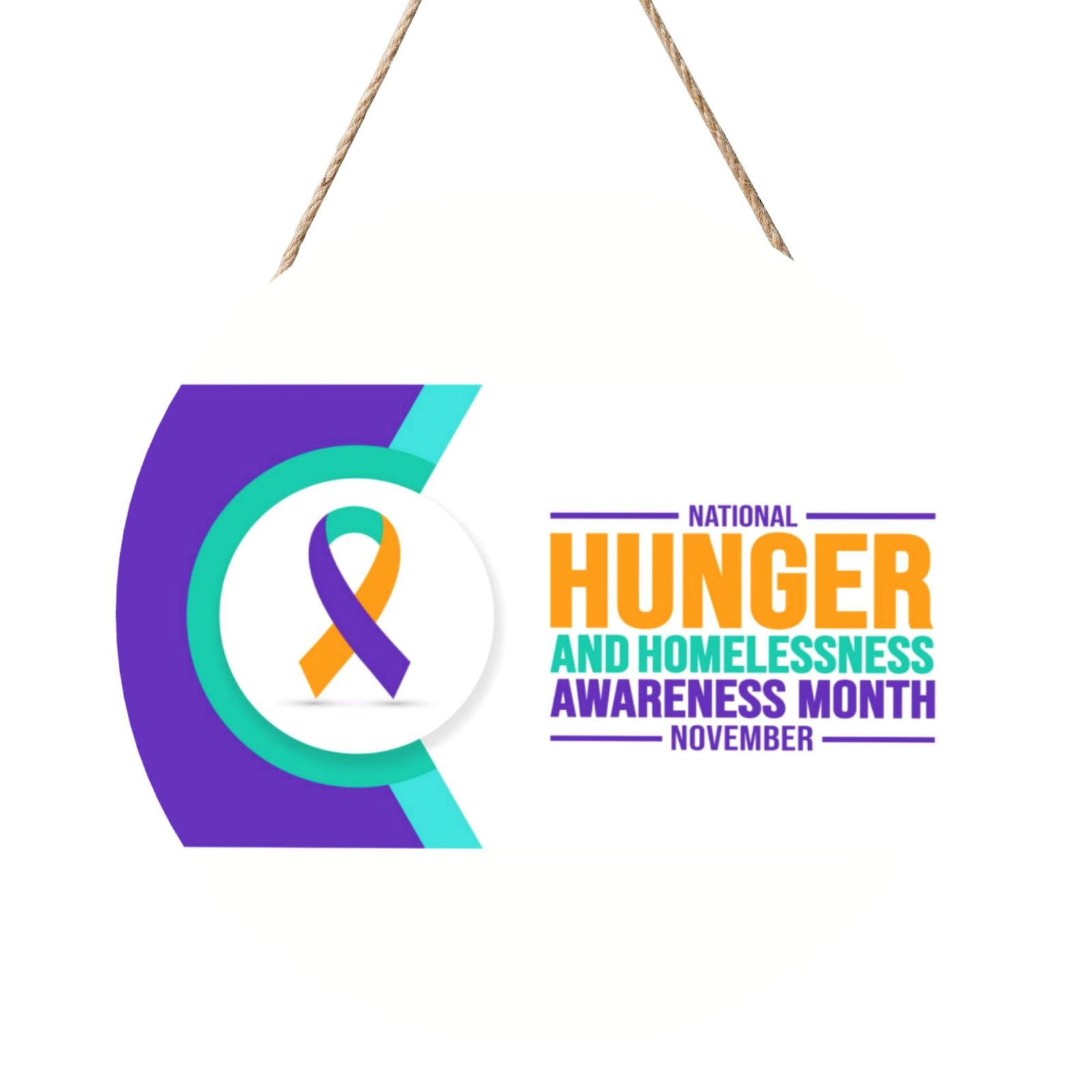 Hunger And Homelessness Awareness Month Wooden Hanging Sign Ornament ...