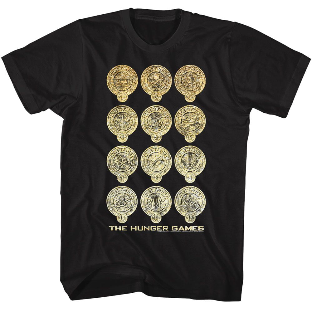 Hunger Games Shine District Logos Black Adult T-Shirt 2Xl - Walmart.com