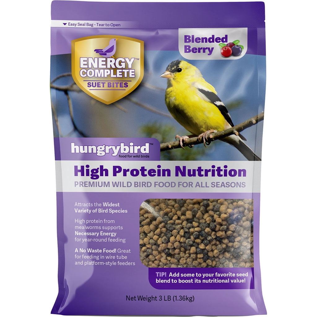 Hungrybird Energy Complete, 3lb - High-Protein Blended Berry Suet Bites ...