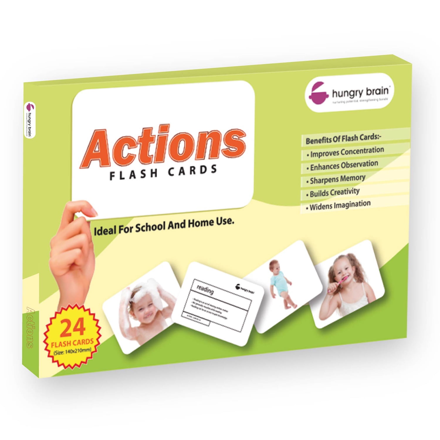 Hungry Brain Actions Flash Cards for Babies and Infants for Early ...