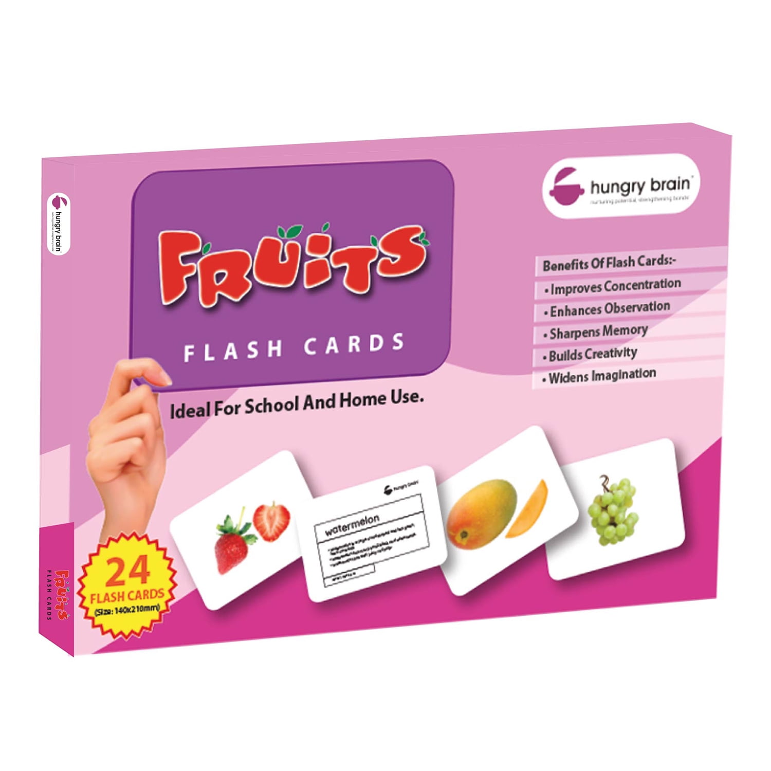 Hungry Brain Fruits Flash Cards for Babies and Infants for Early ...