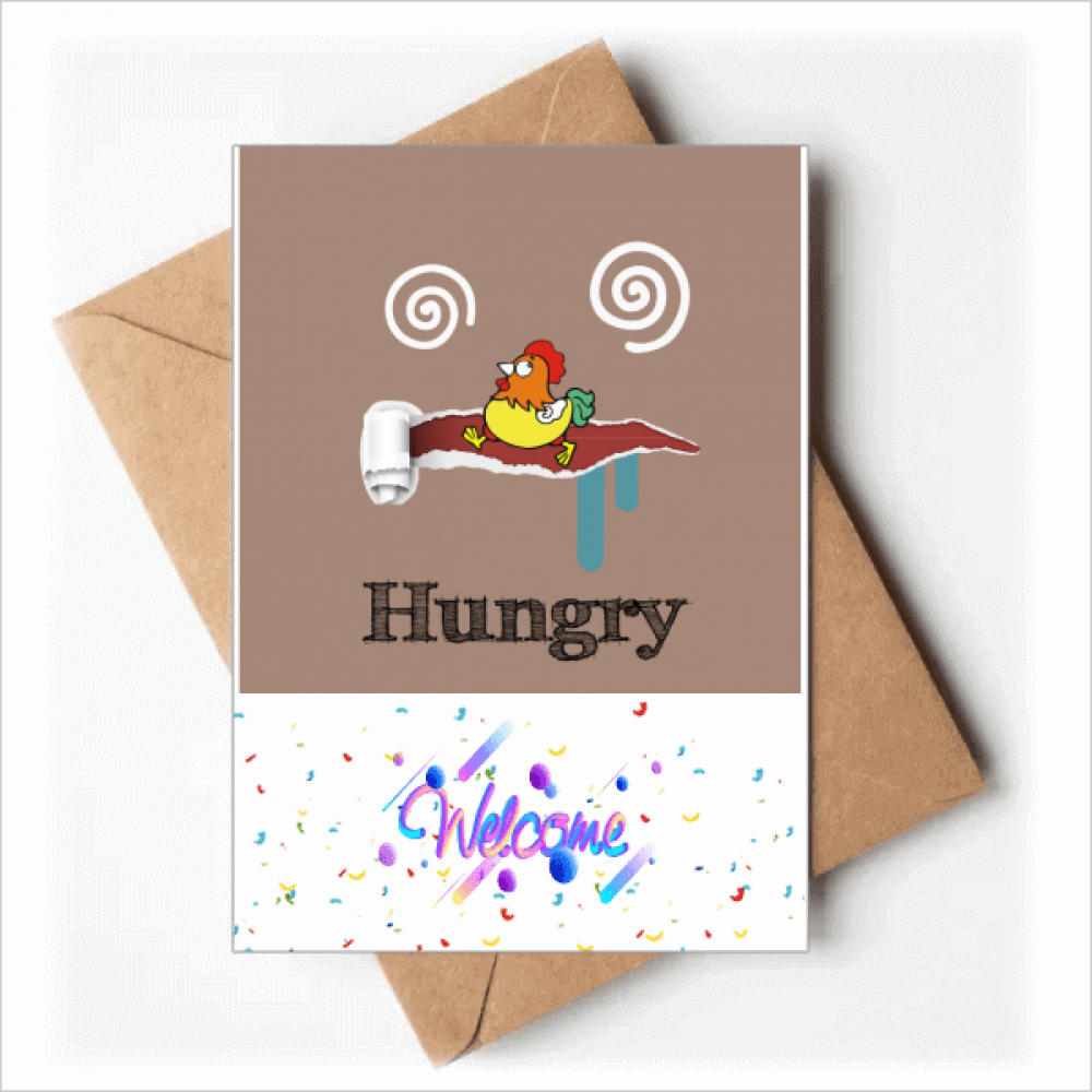 Hungry Brown Emotion Dizzy Chicken Welcome Back Greeting Cards ...