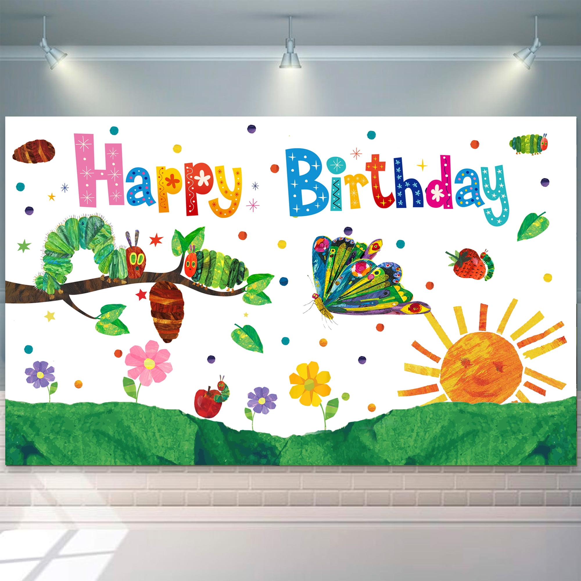 43.3'' x 71'' Hungry Caterpillar Background, Caterpillar Birthday ...