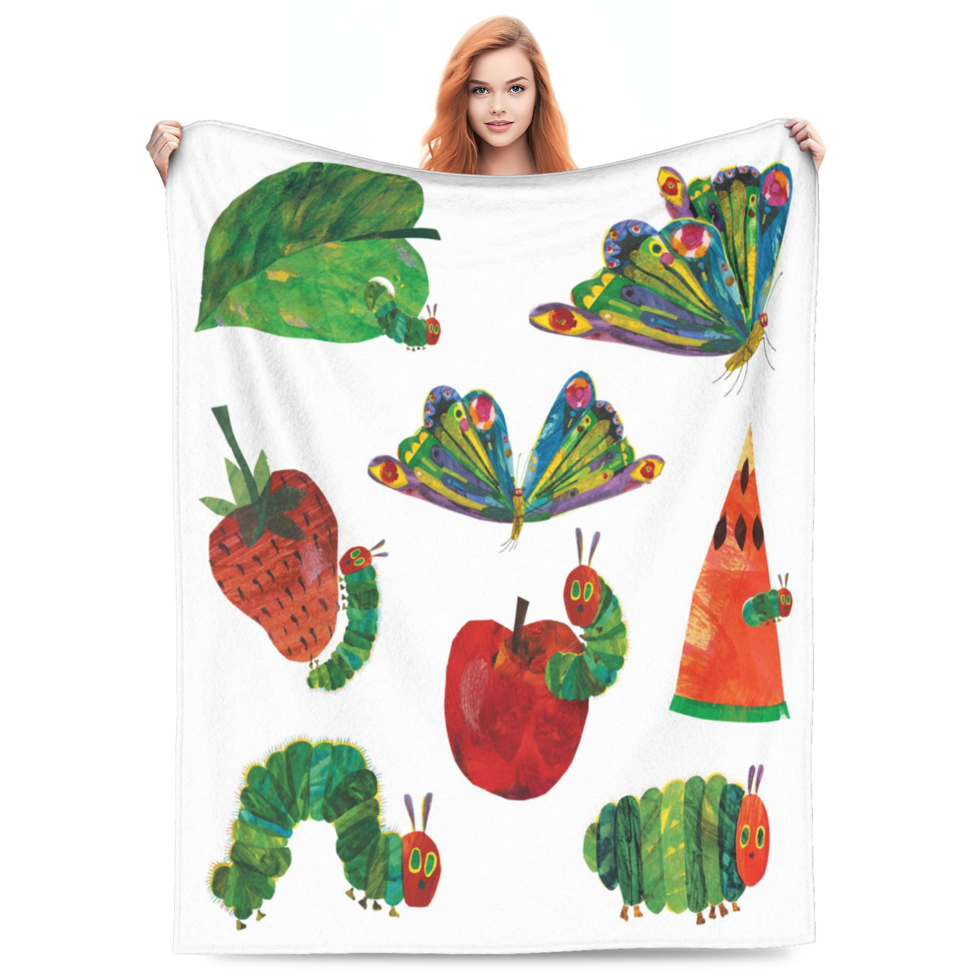 Hungry Caterpilla Bed Blanket 3D Printed Throw Blanket Lightweight ...