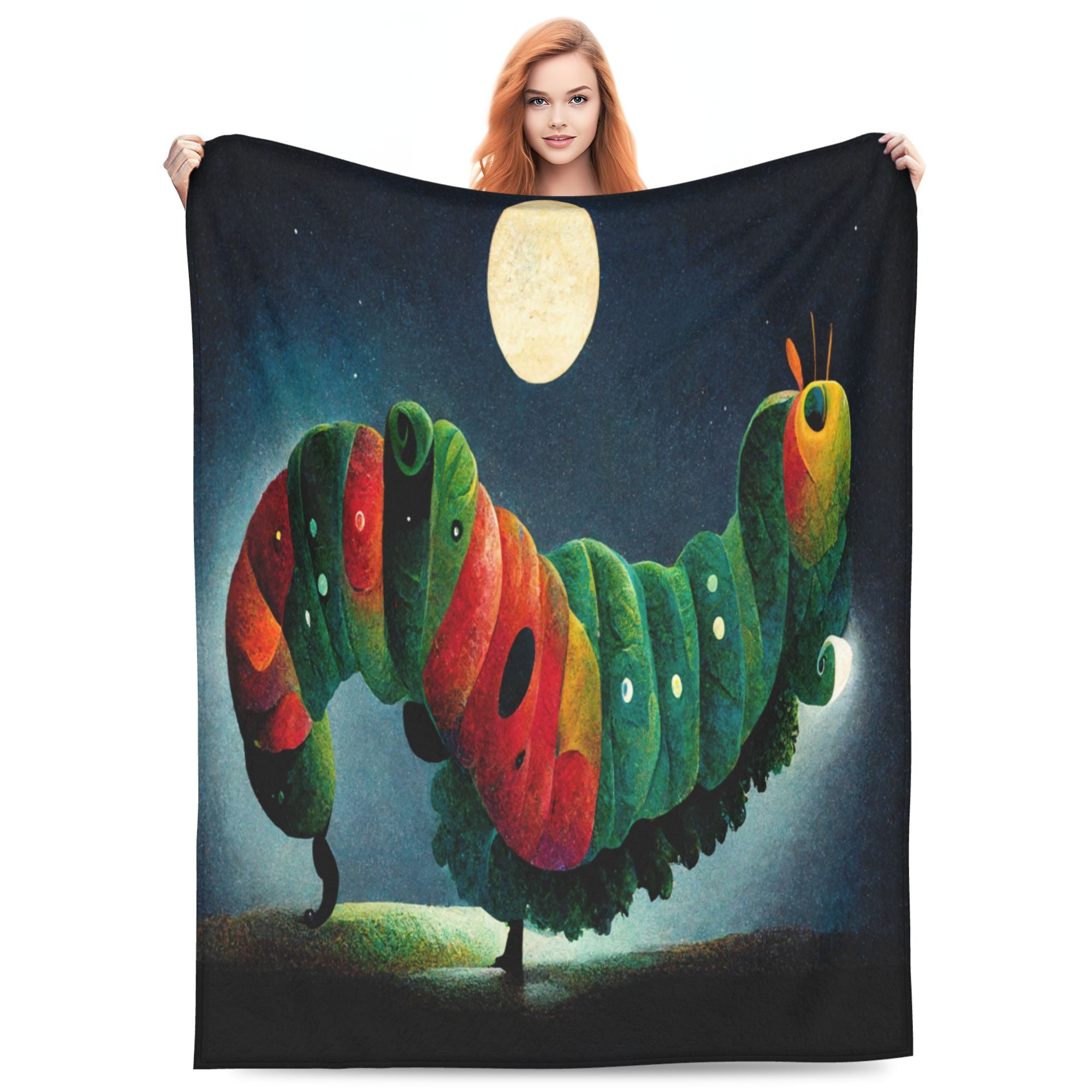 Hungry Caterpilla Bed Blanket 3D Printed Throw Blanket Lightweight ...