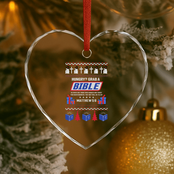 Hungry? Grab A Bible Matthew 5 6 Christian Noel Ornament Anniversary ...
