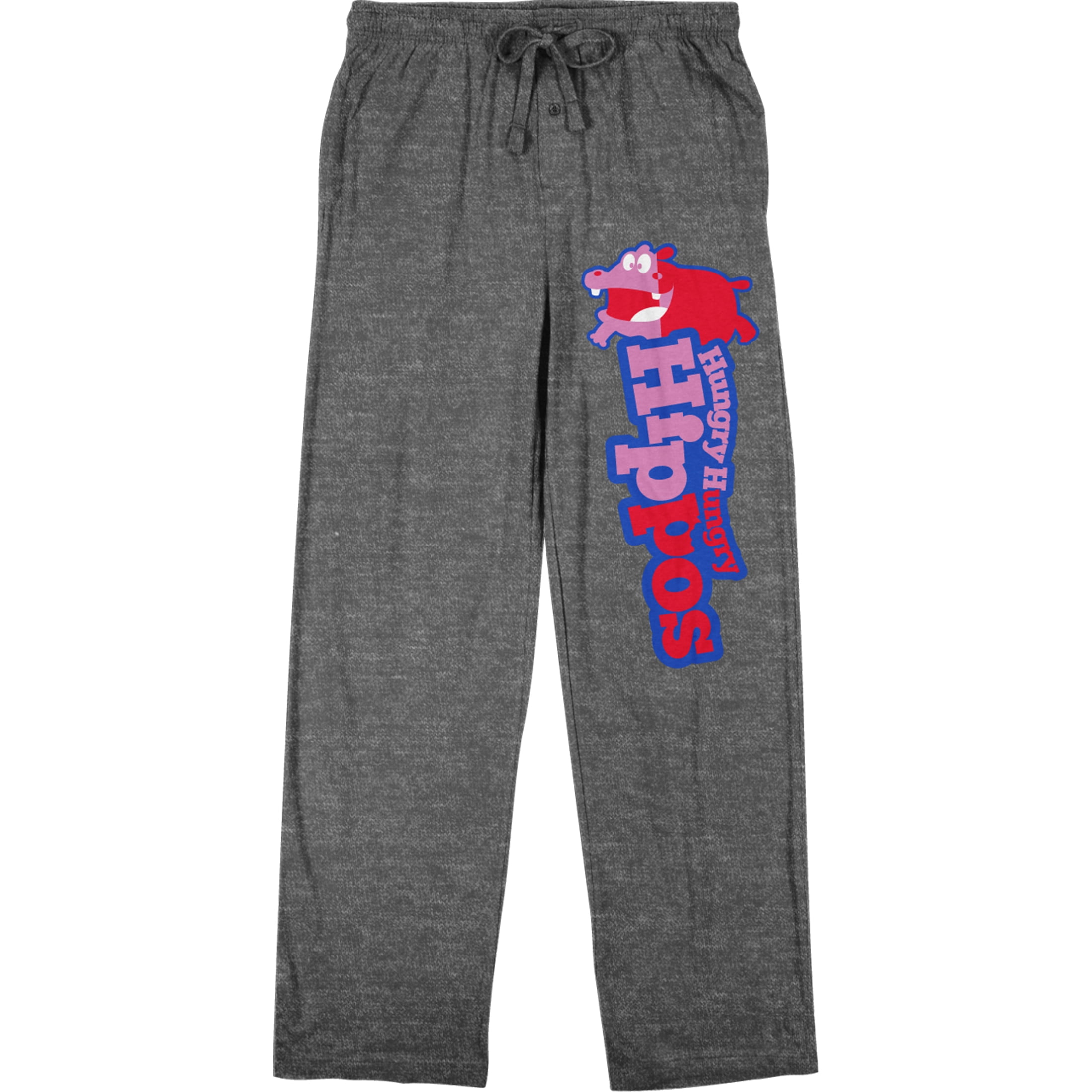 Hungry Hungry Hippos Logo Adult Gray Heather Quick Turn Sleep Pajama ...