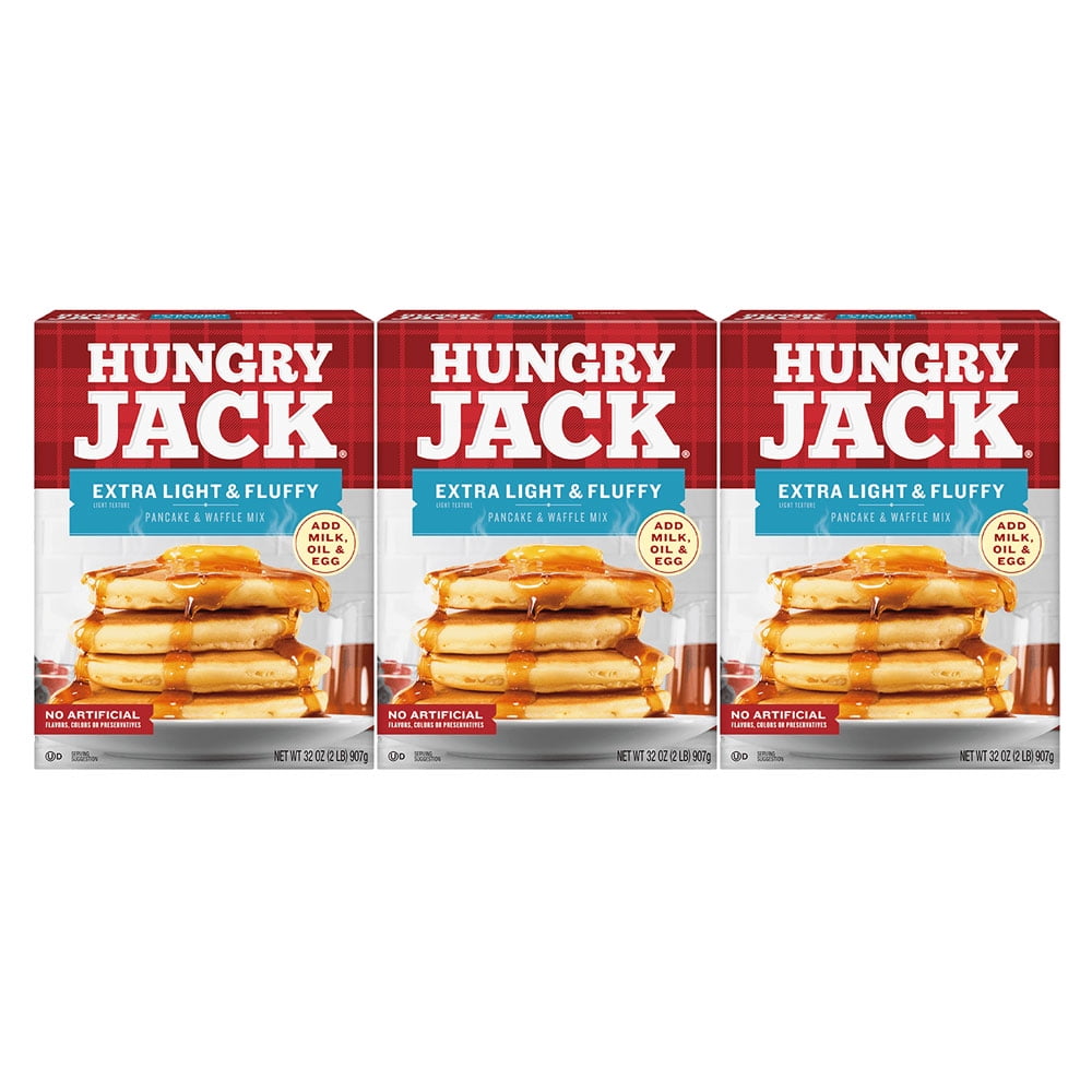 Hungry Jack Pancake & Waffle Mix, Extra Light & Fluffy, 32 oz ...