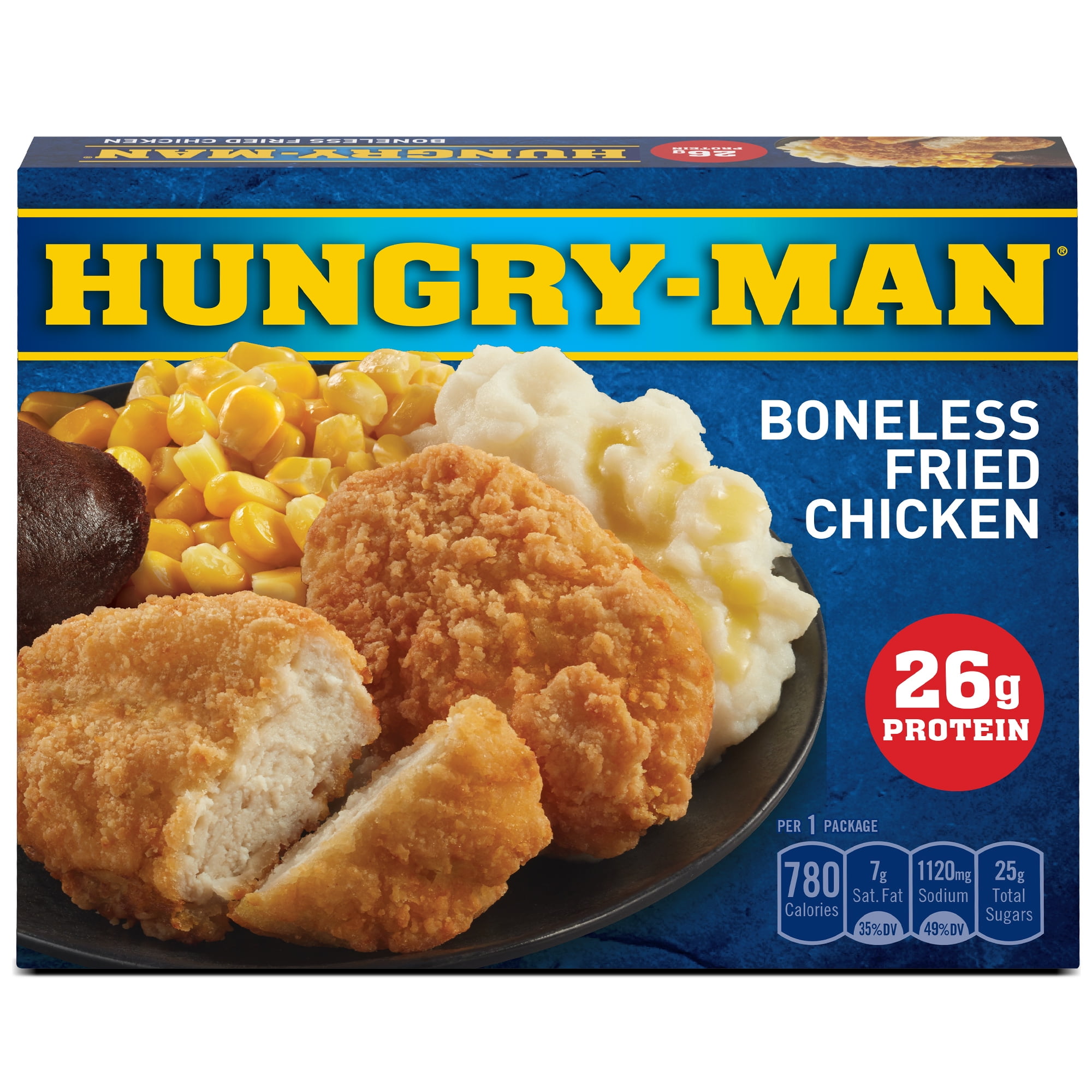 Hungry-Man Boneless Fried Chicken Frozen Dinner, 16 oz (Frozen ...