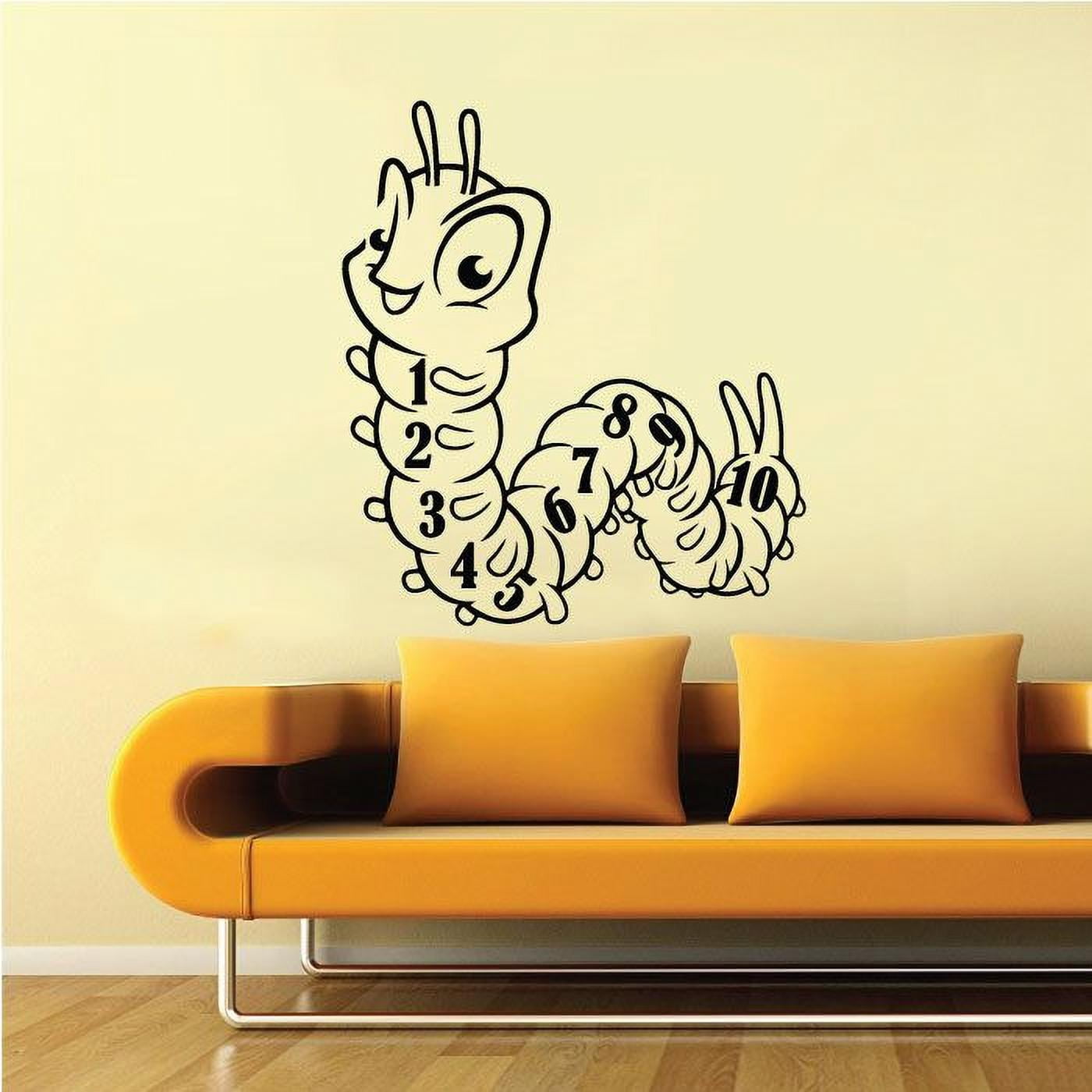 Hungry Worm Caterpillar Counting Number Worm Vinyl Wall Decal Wall ...