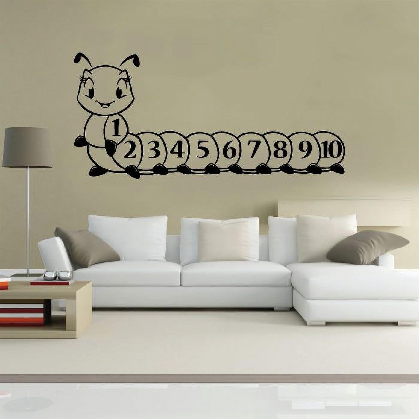 Hungry Worm Number Counting Number Worm Vinyl Wall Decal Wall Sticker ...