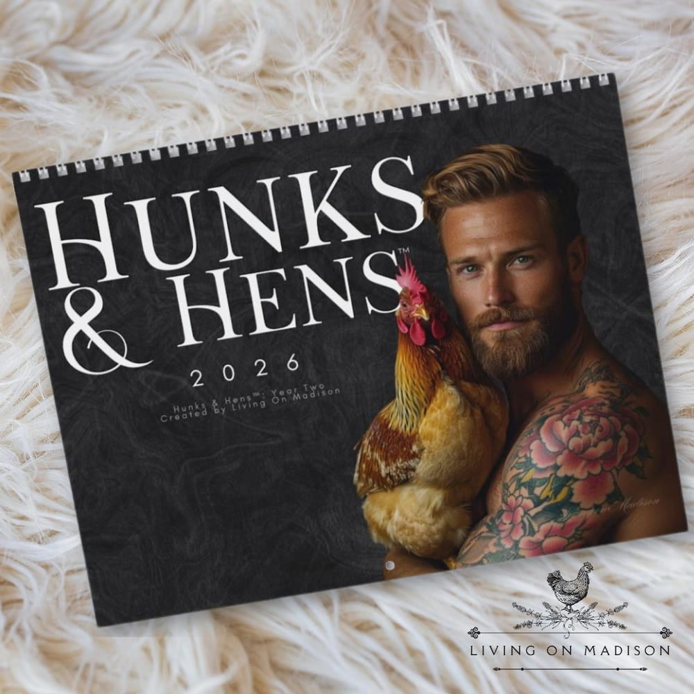 Hunks & Hens 2026 Wall Calendar, Men With Hens, Spicy Chicken Gift ...