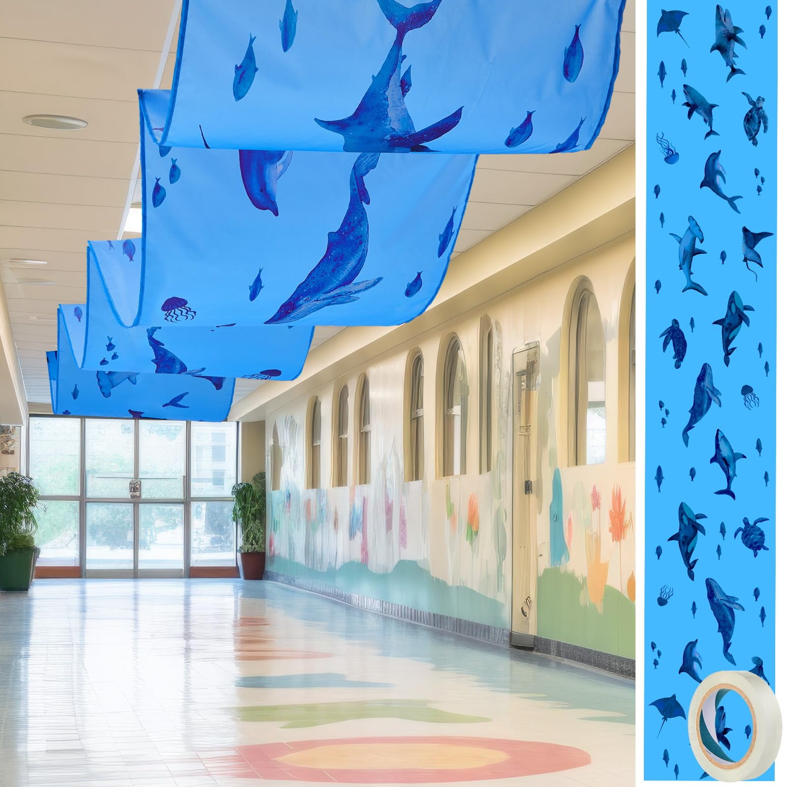 HunnmingRe 1 Pcs Under The Ocean Shark Themed Birthday Party Decoration ...