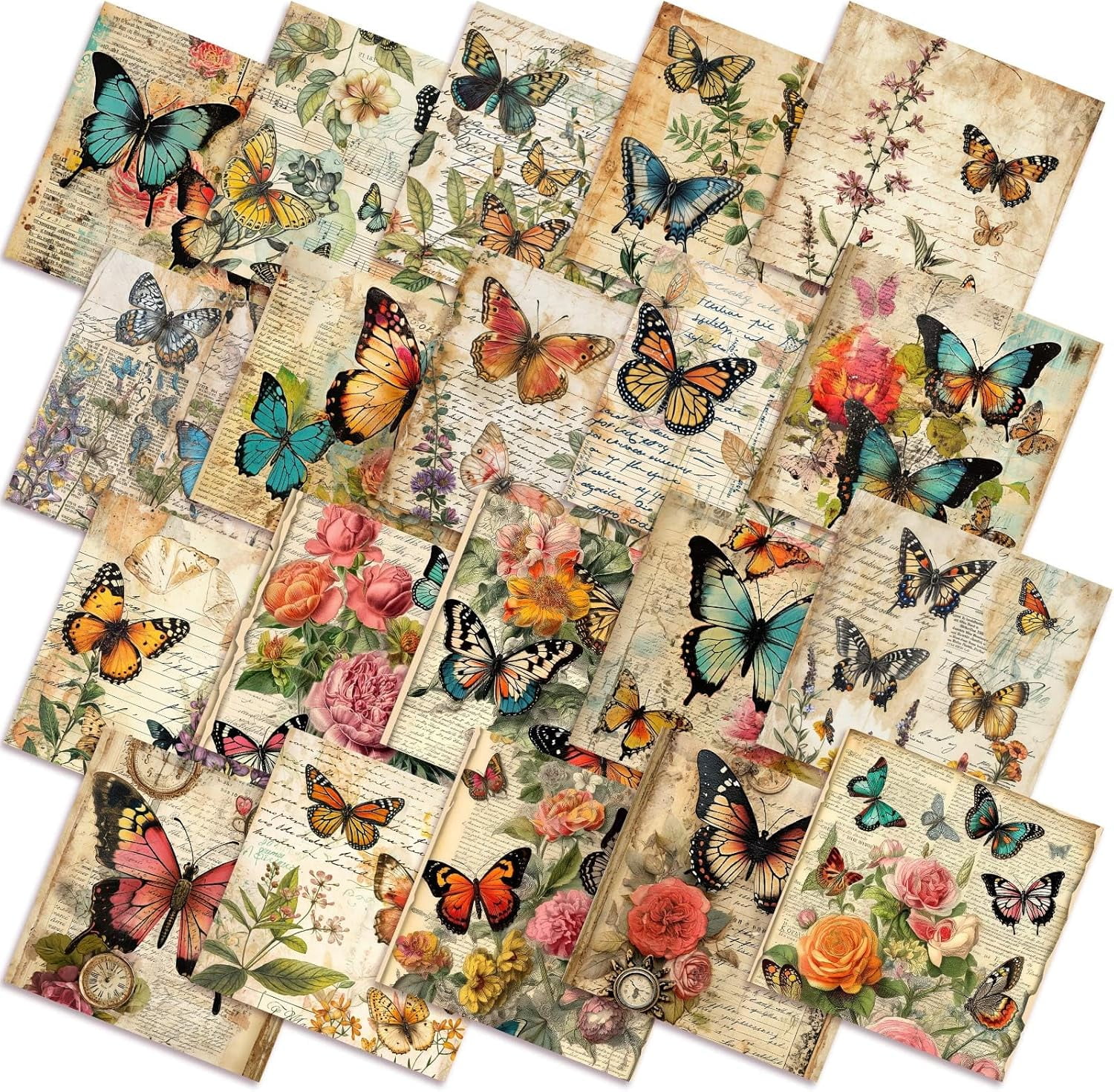 HunnmingRe 20 Pcs 10x10 Inch Boho Christmas Fabric Squares, Woodland ...