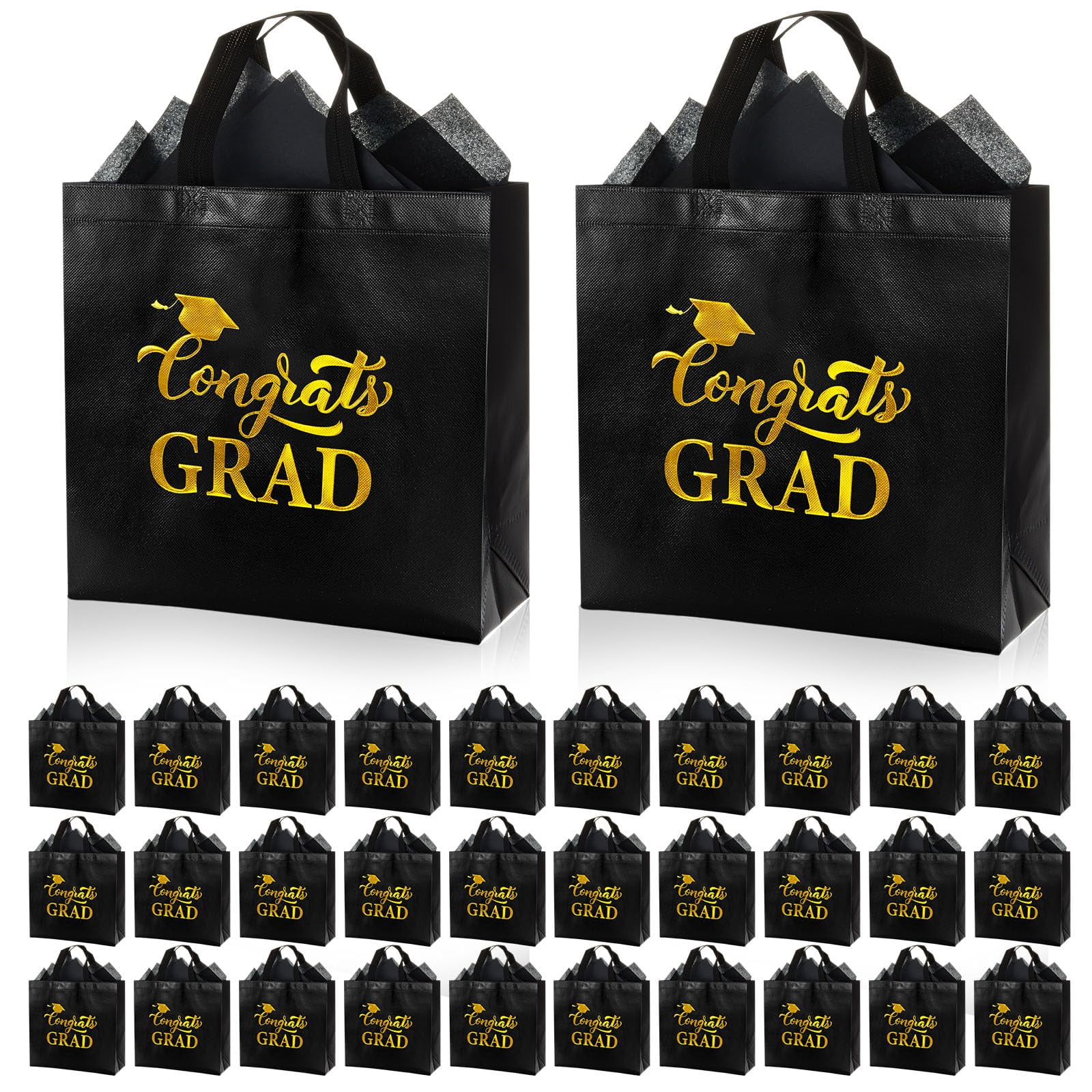 HunnmingRe 24 Sets Large TSF6 Graduation Gift Bags 2025 Woven Congrats ...
