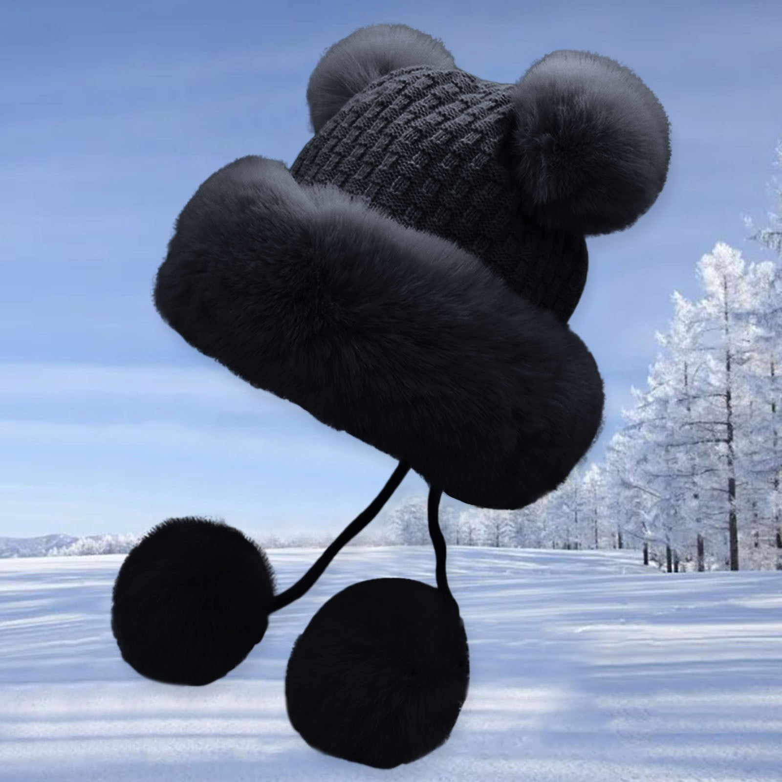 Hunpta Bomber Hats For Women Cute Winter Snow Hat Thick Warm Hat ...