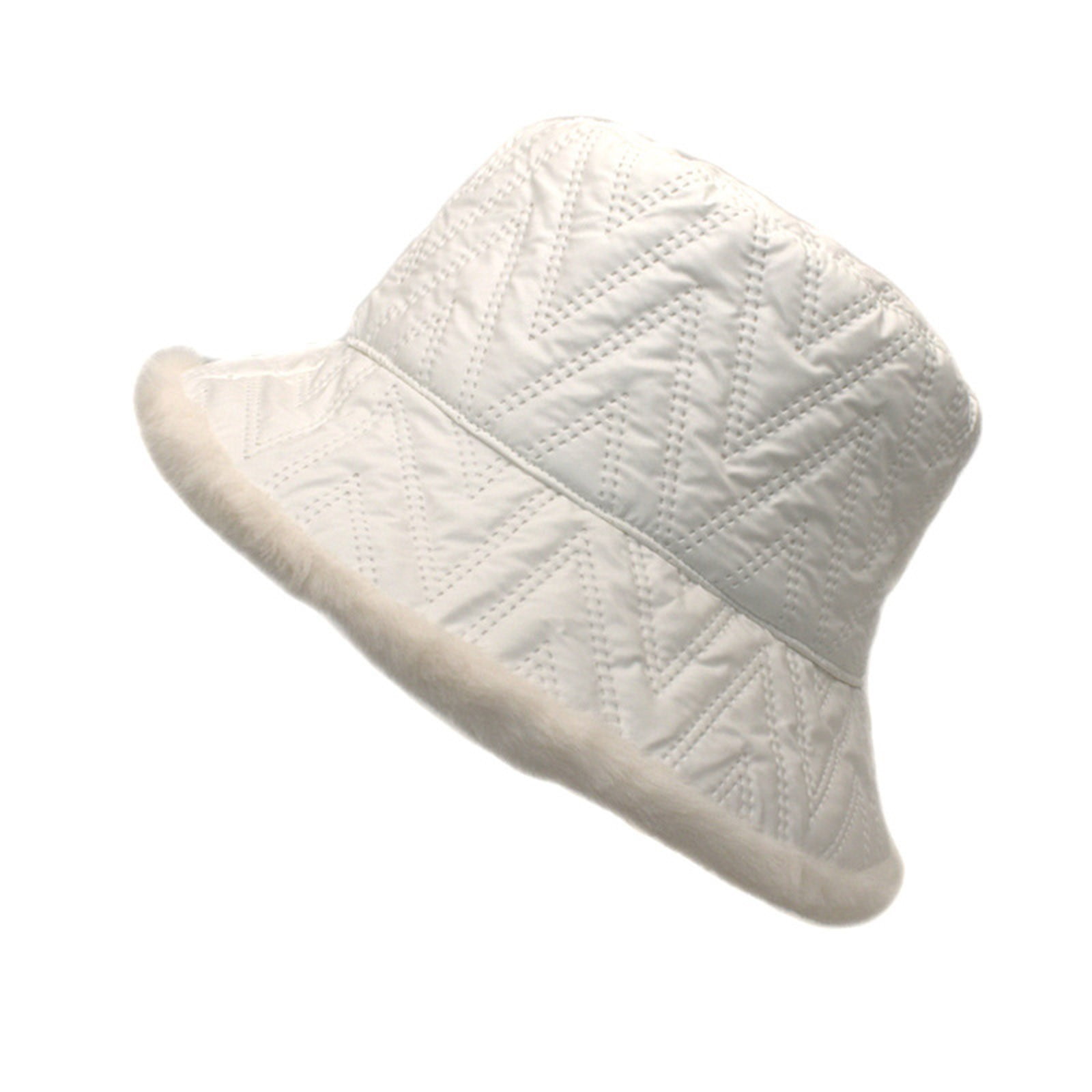 Hunpta Bucket Hats For Women Solid Color Thickened Shiny Edge Winter ...