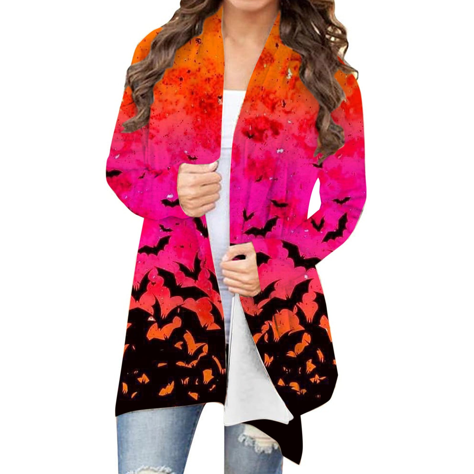 Hunpta Halloween Long Cardigans for Women, Skeleton Long Sleeve ...