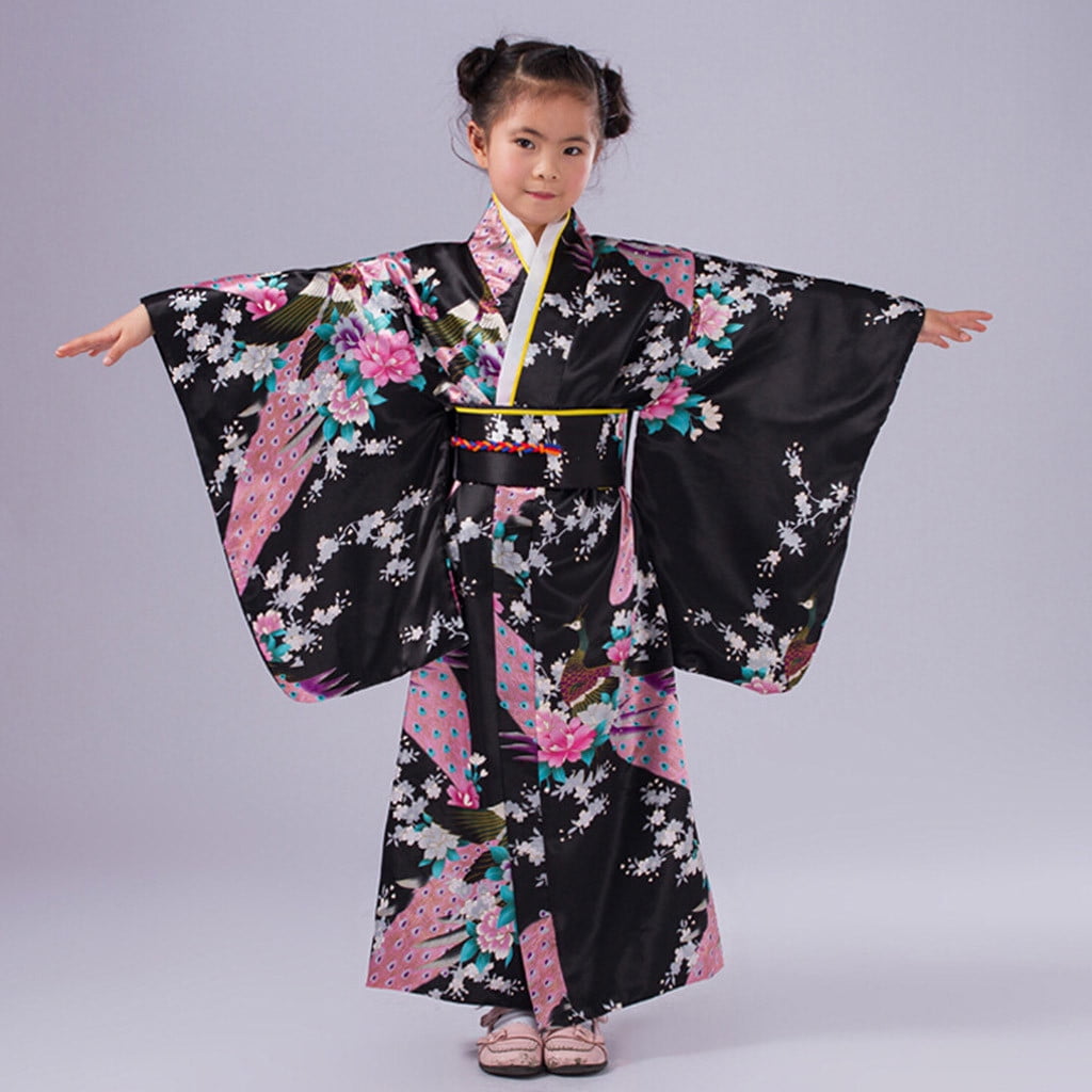 Hunpta Traditional Robe Japanese Girls Kids Clothes Outfits Toddler ...
