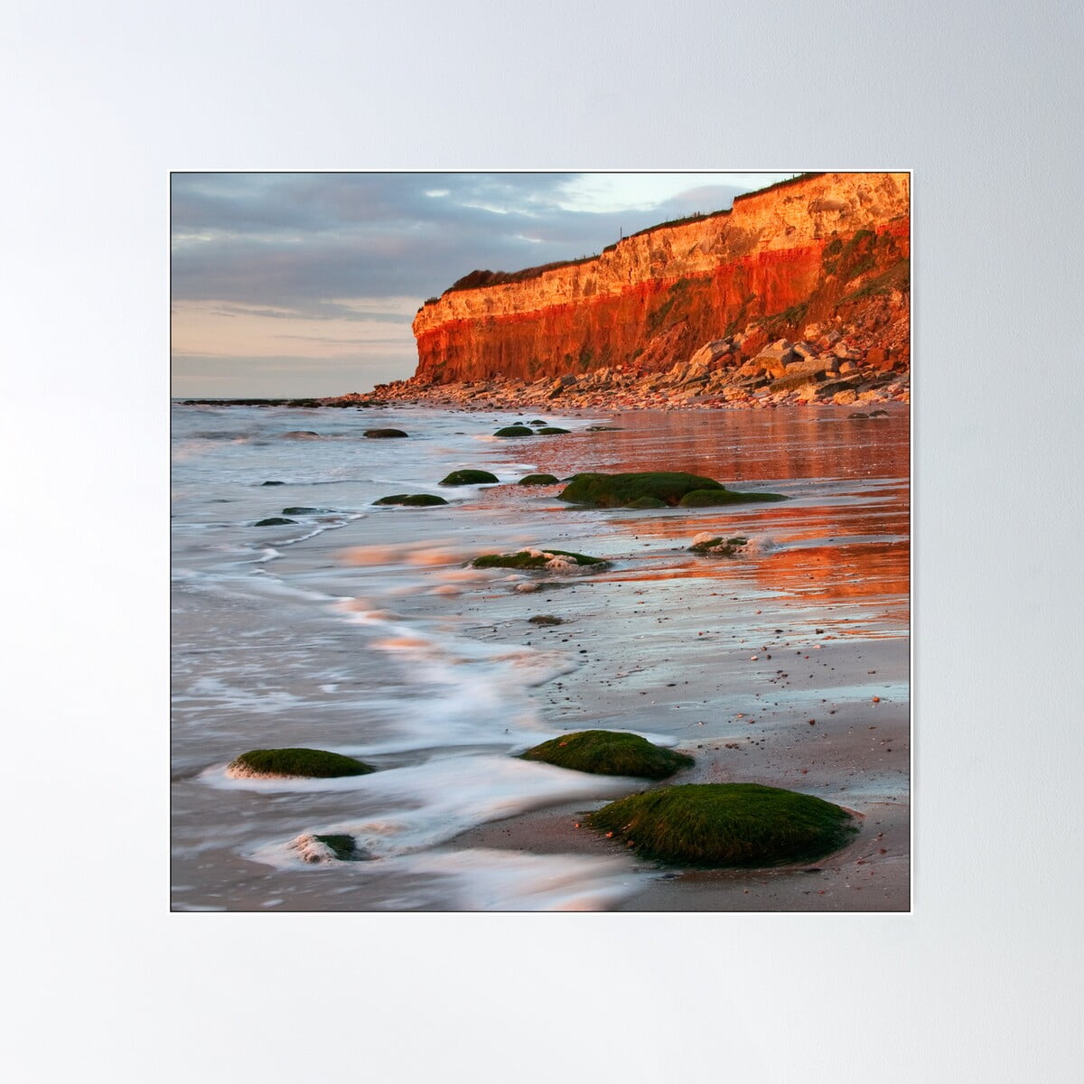 Hunstanton Cliffs At Sunset, Norfolk Poster Wall Art, Modern Wall Decor ...