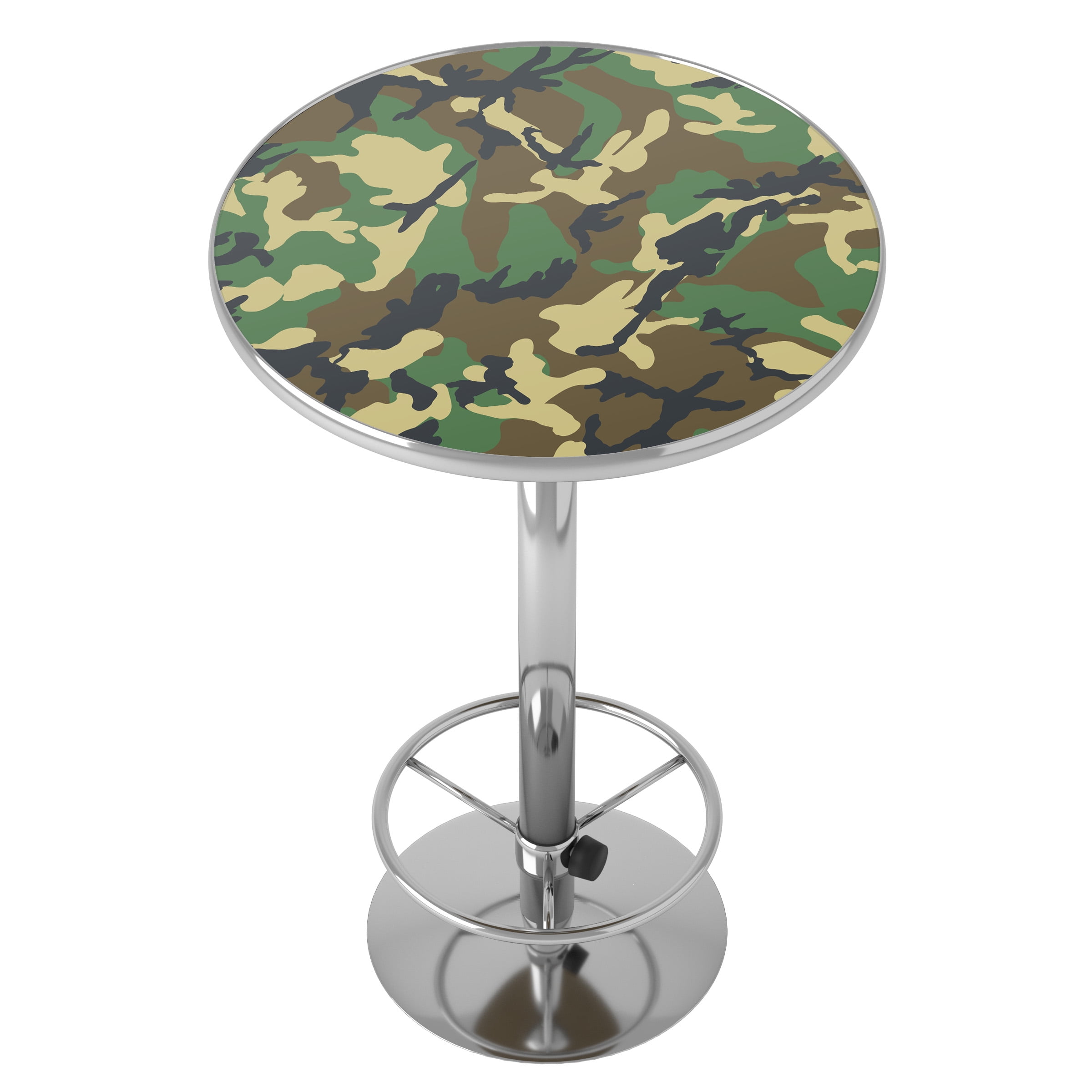 Hunt Camo Bar Table with Adjustable Footrest and Acrylic Top - Walmart.com