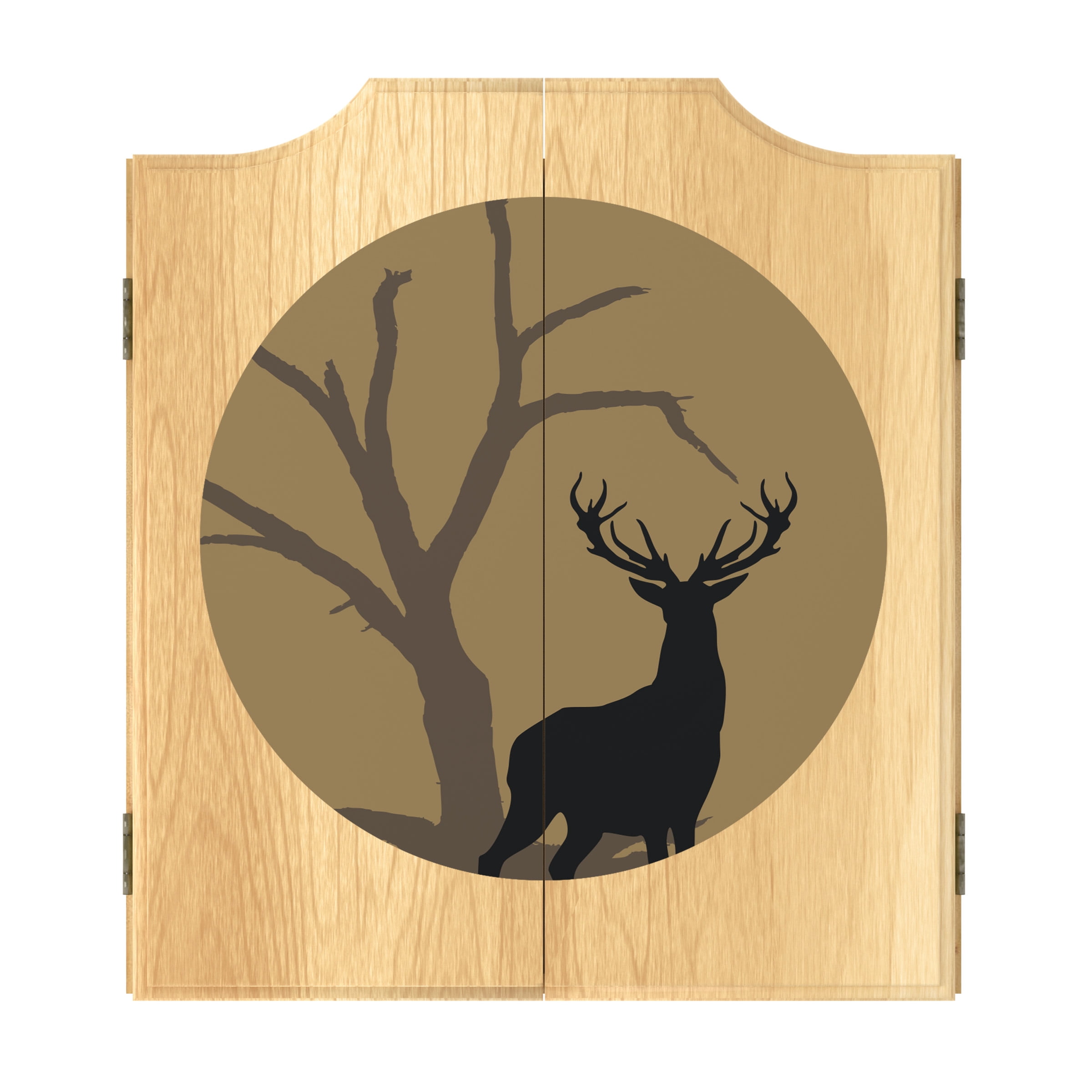 Hunt Deer Dart Board Cabinet Set - Licensed Steel Tip Darts - Walmart.com