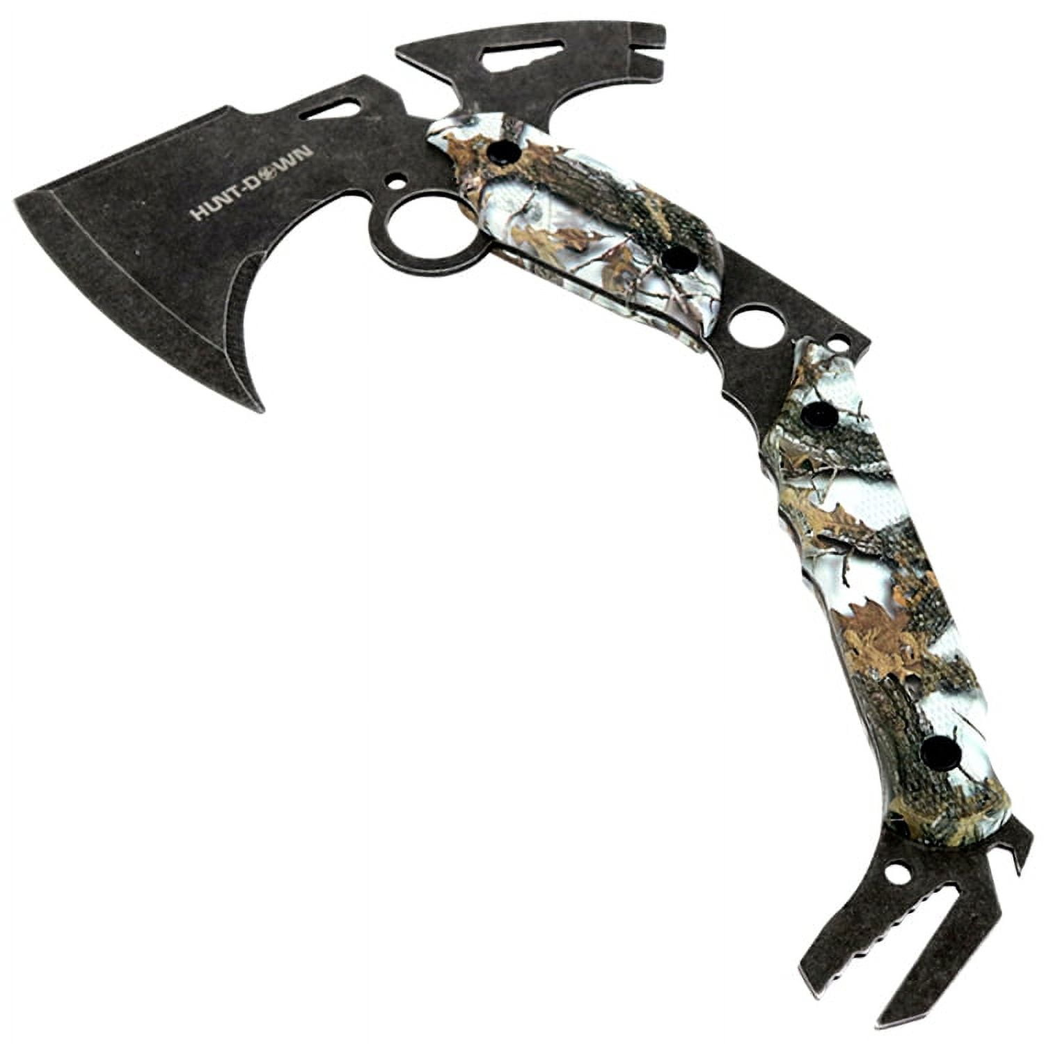 Hunt-Down 13' Hunting Survival Axe With Sheath - Gray Camo Color Handle ...