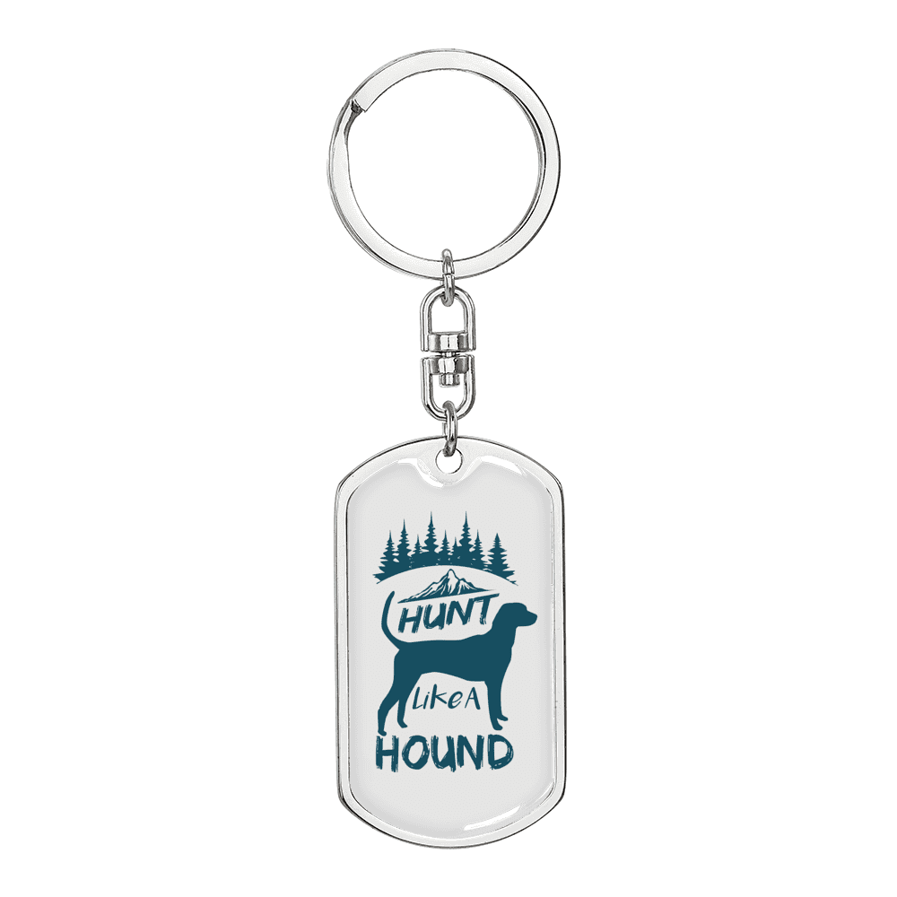 Hunt Like A Hound Stainless Steel or 18k Gold Premium Swivel Dog Tag ...