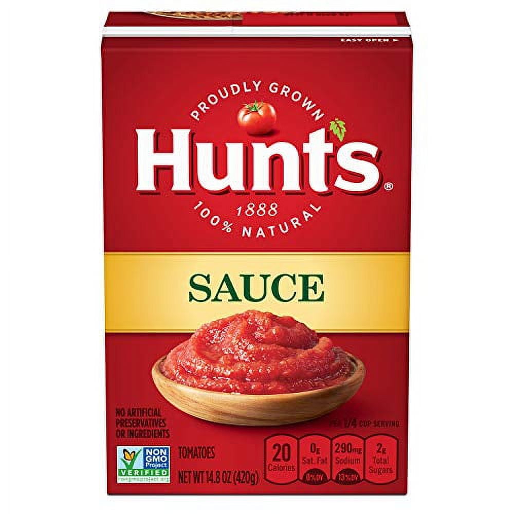 Hunt's Tomato Sauce Carton, Keto Friendly, 14.8 oz, 12 Pack, Packaging ...