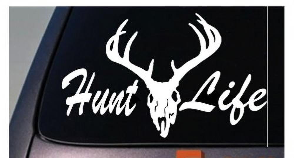 Hunt life sticker deer hunting buck grunt decal truck bow arrow tree ...